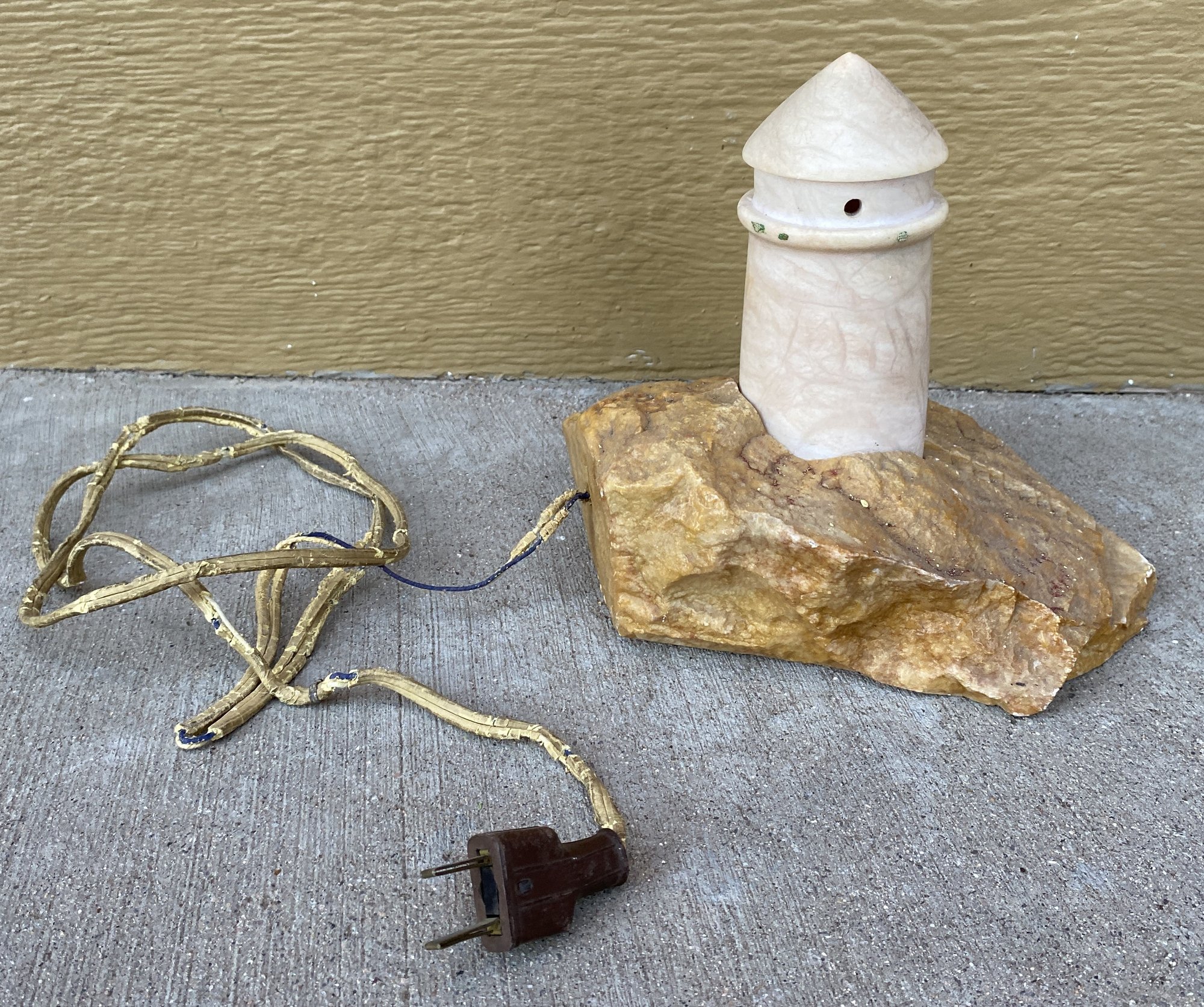 Very Cool Vintage Alabaster Lighthouse Lamp Or Light #14418 ...