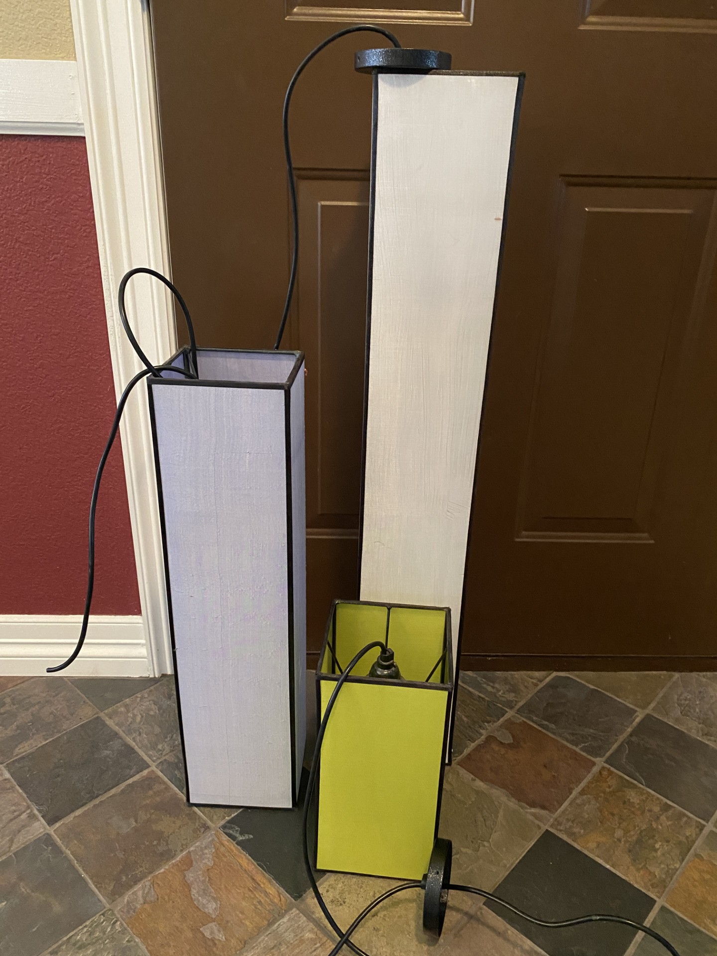 Classy & Fun Set Of Three Box Pendant Lights, Resemble Rectangular ...