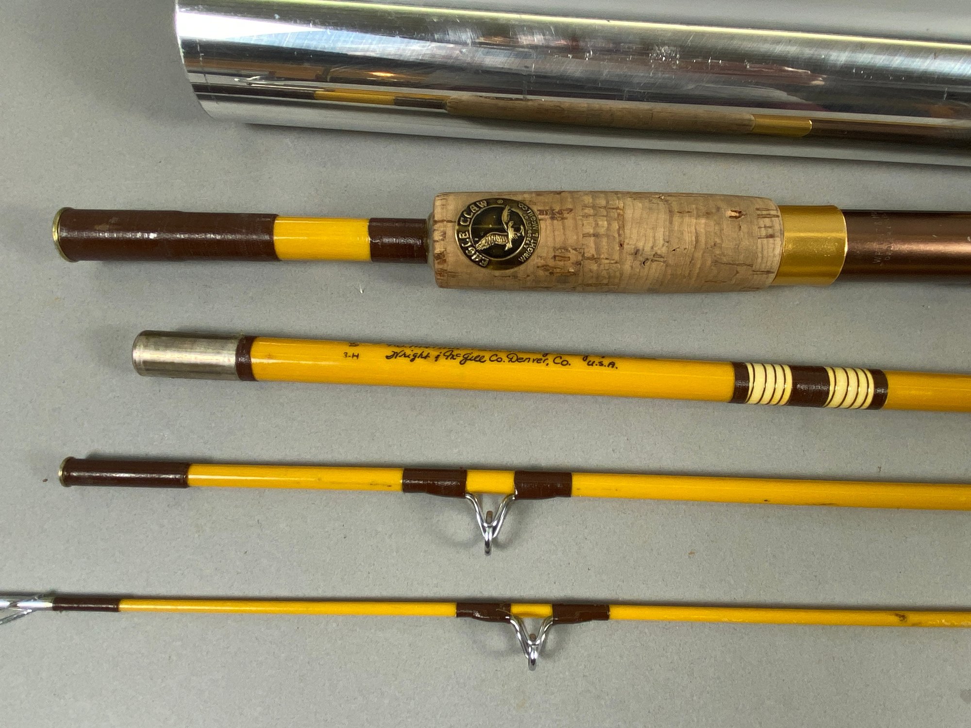 Vintage Wright & McGill Eagle Claw TrailMaster Heavy Duty Spin Rod 7-1/2 Ft Model M4TMH ...