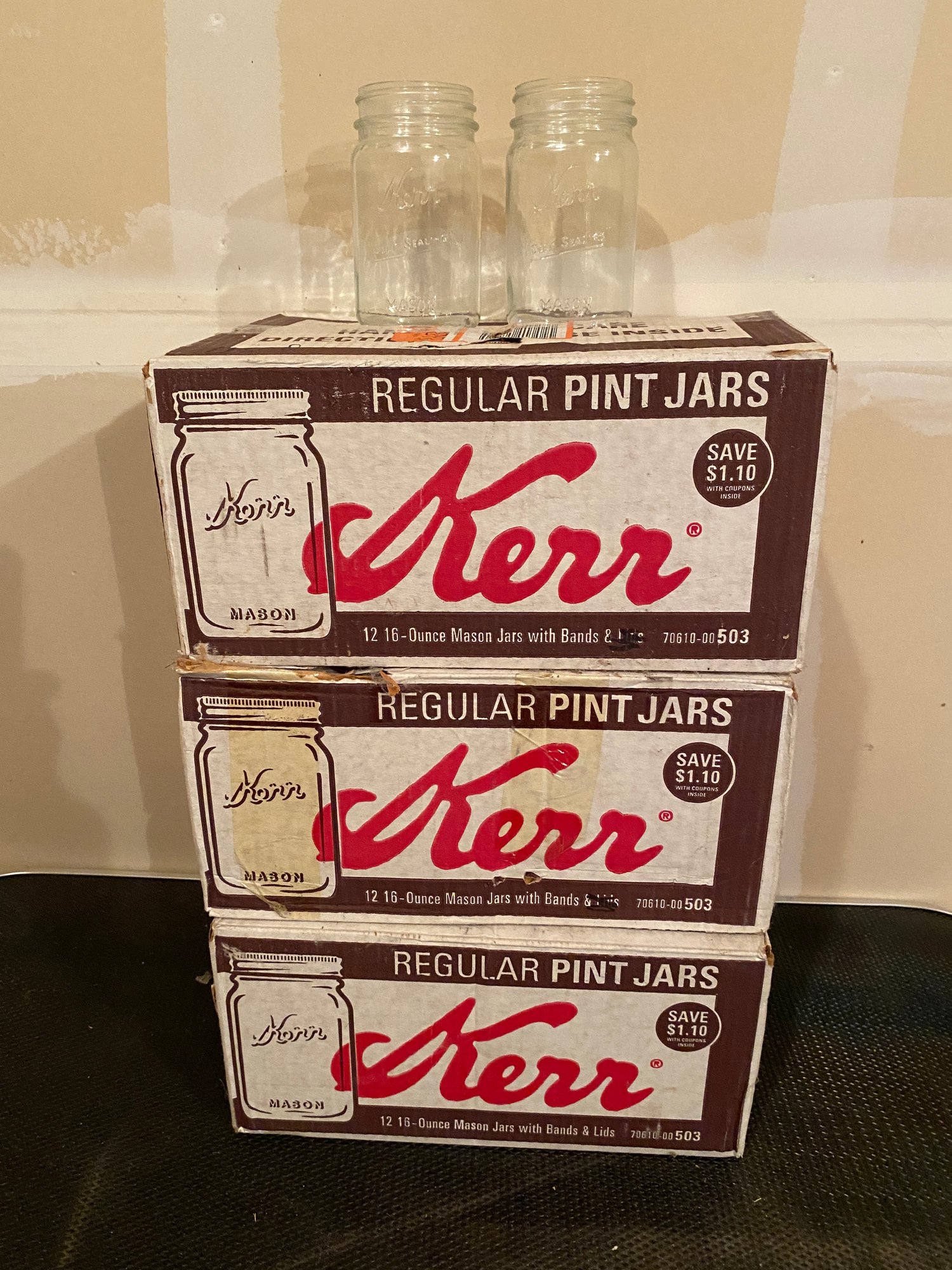 Three Dozen Plus Used Decorated Sixteen-ounce Pint Kerr Canning Jars ...