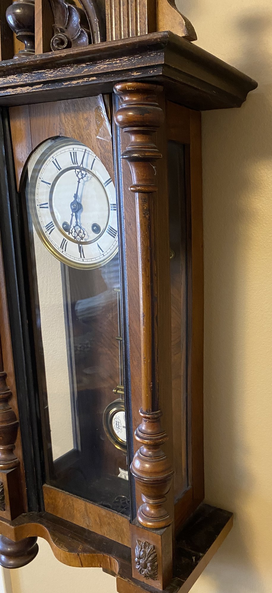 Antique German FMS Friedrich Mauthe Wall Clock, From The 1890s, With ...
