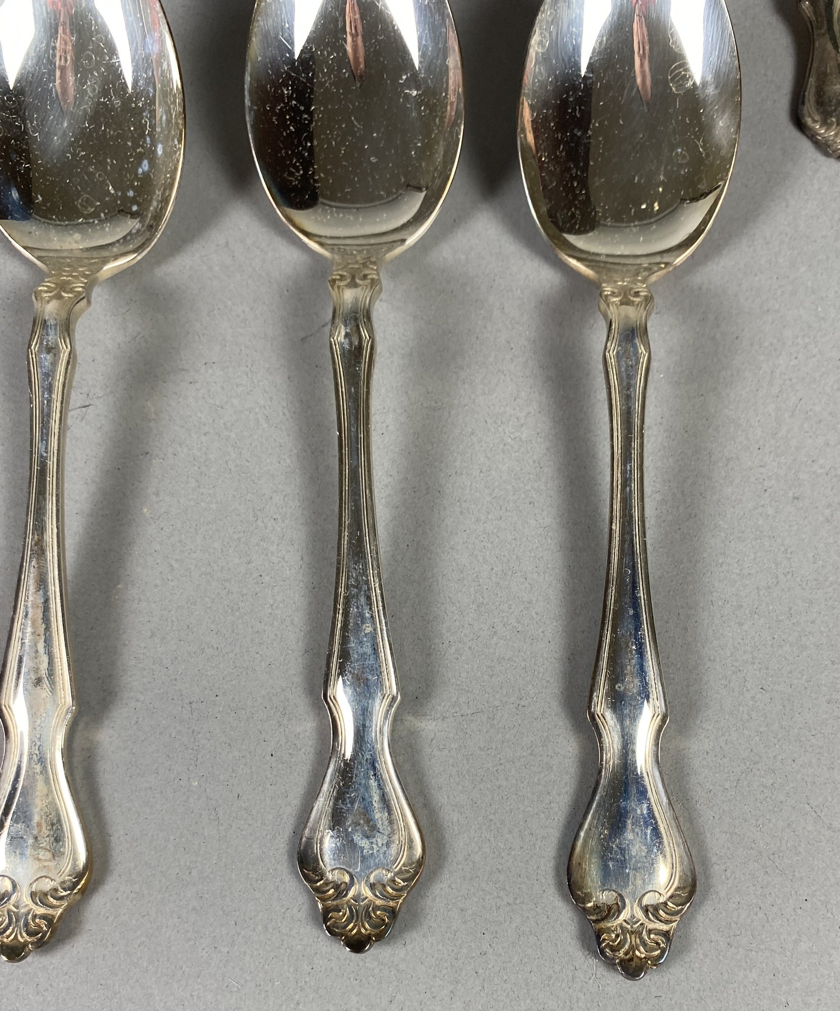 Set Of Nickel Silver Flatware For Eight Including Forks, Spoons ...