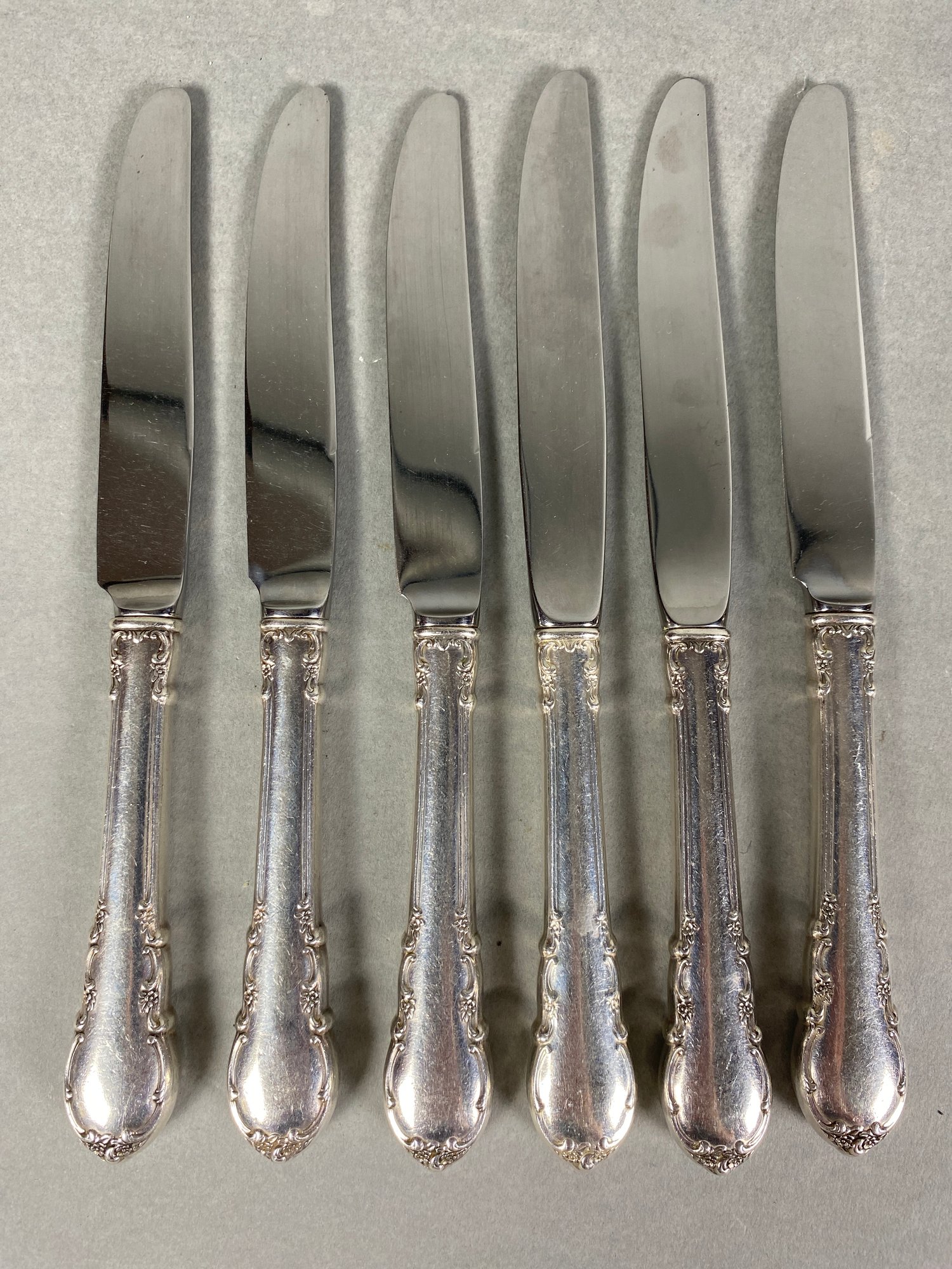 Six Sterling Silver Table Butter Knives By Lunt In The Modern Victorian ...