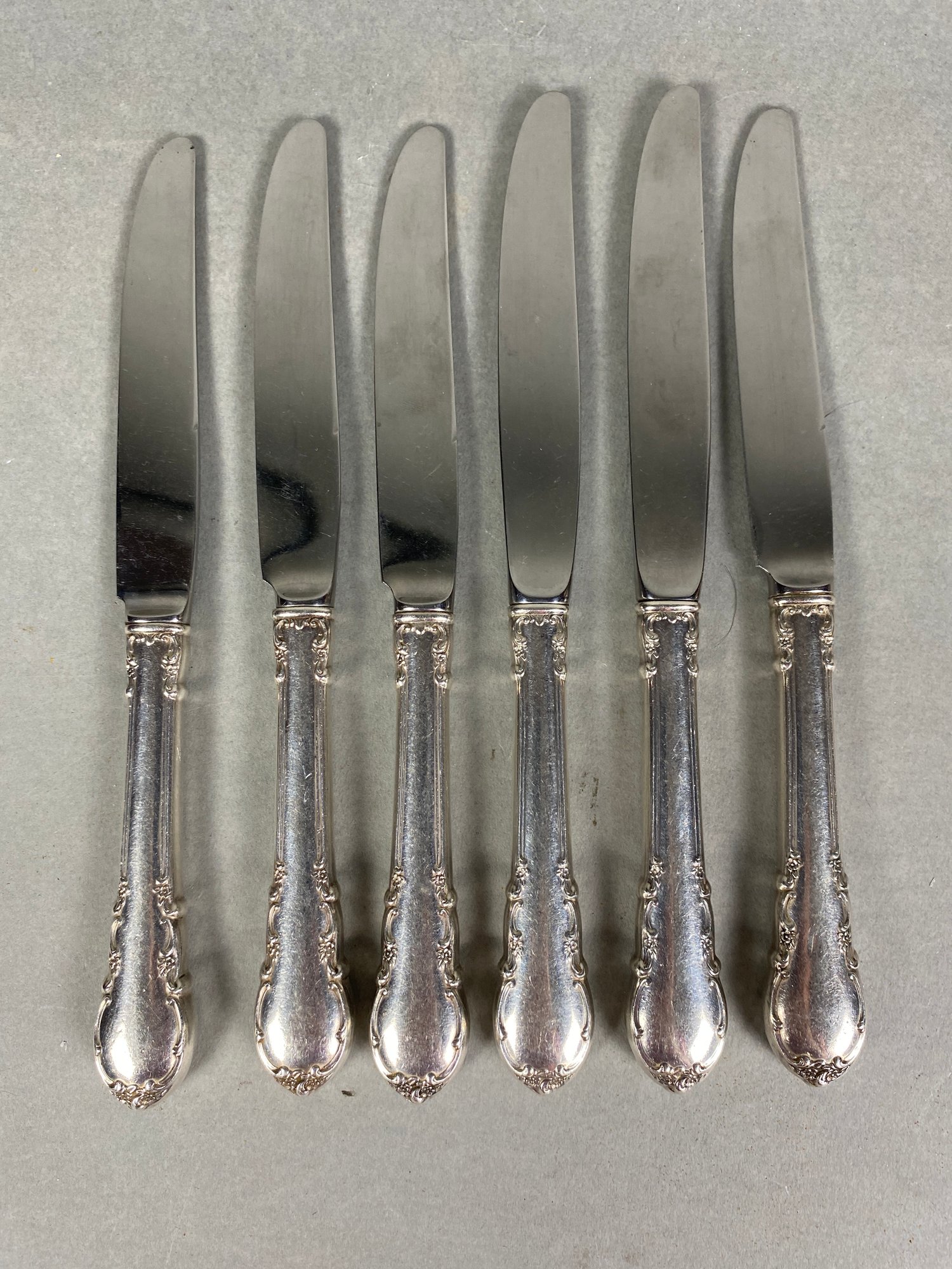 Six Sterling Silver Table Butter Knives By Lunt In The Modern Victorian ...