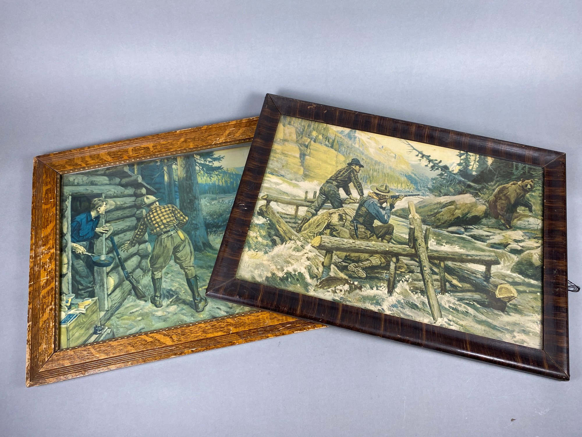 Pair Of Very Cool, Vintage Framed Cabin Prints By Wildlife Artist ...