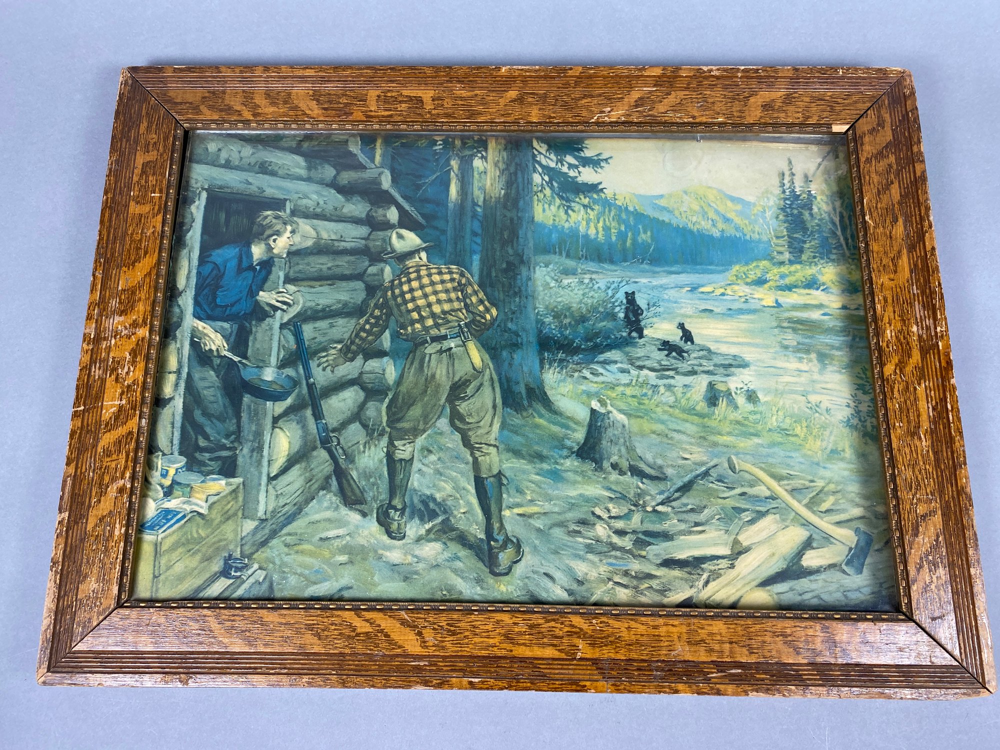 Pair Of Very Cool, Vintage Framed Cabin Prints By Wildlife Artist ...