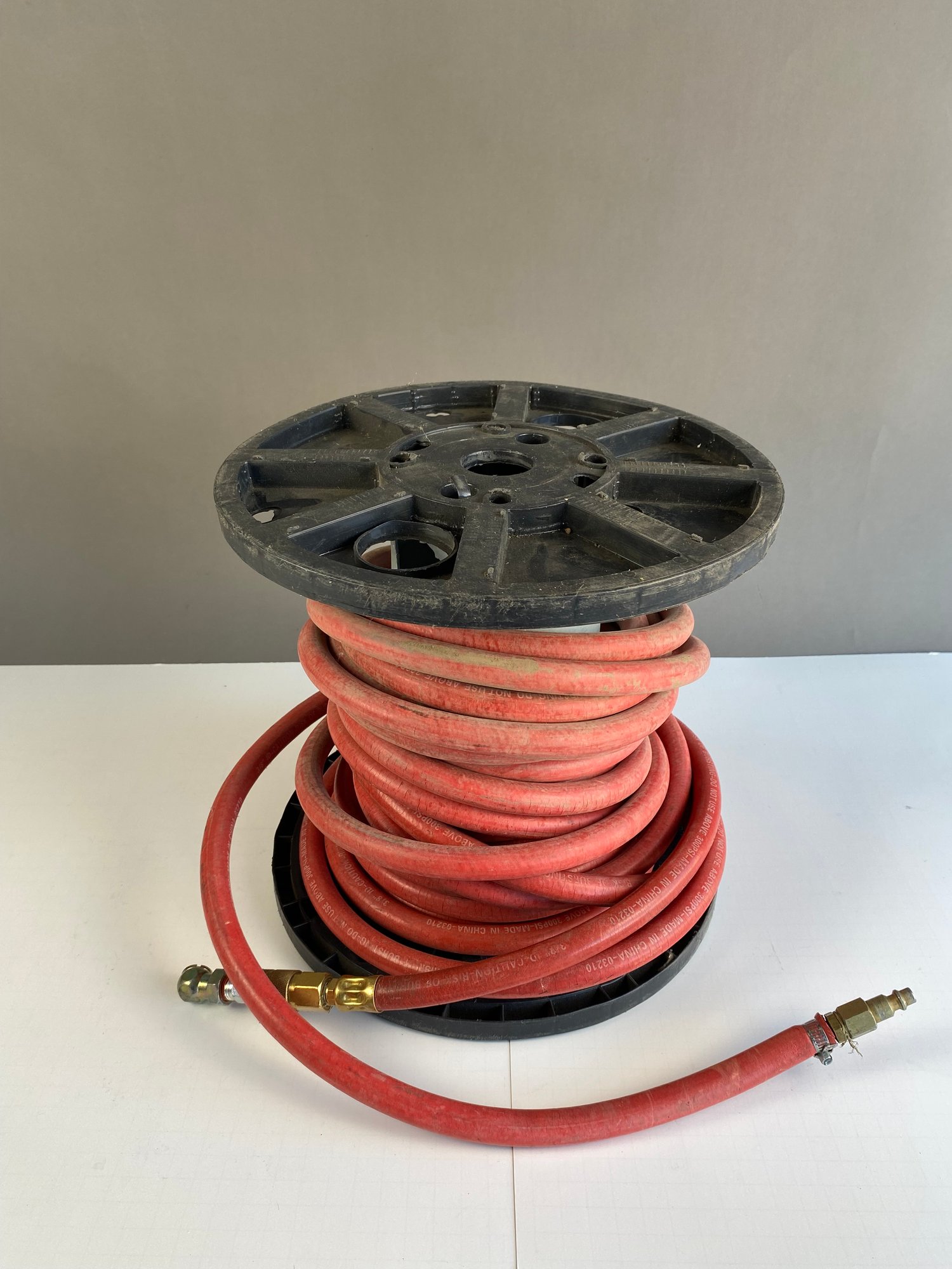 Spool Of Pneumatic Air Hose, Max 300 PSI, With Fitting For Filling ...
