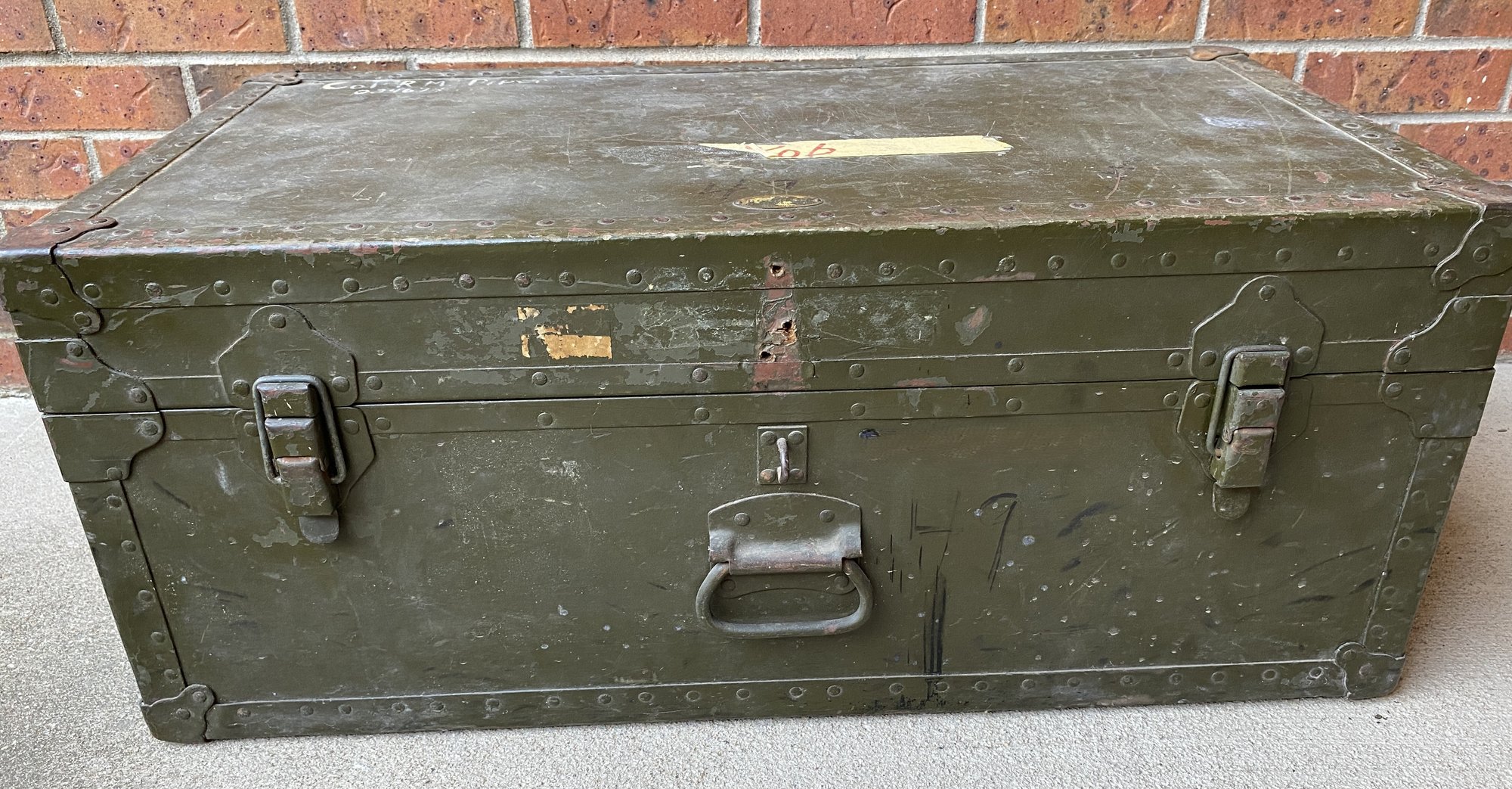 Vintage Military Metal & Wood Chest Or Trunk By Doehler Metal Products ...