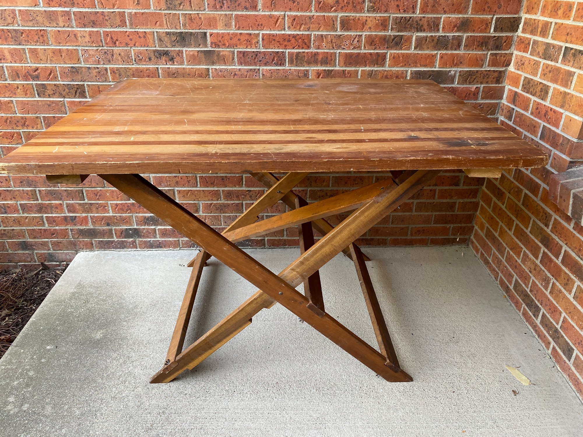 Portable, Collapsible Solid Wood Outdoor Patio, Porch Or Lawn Table ...