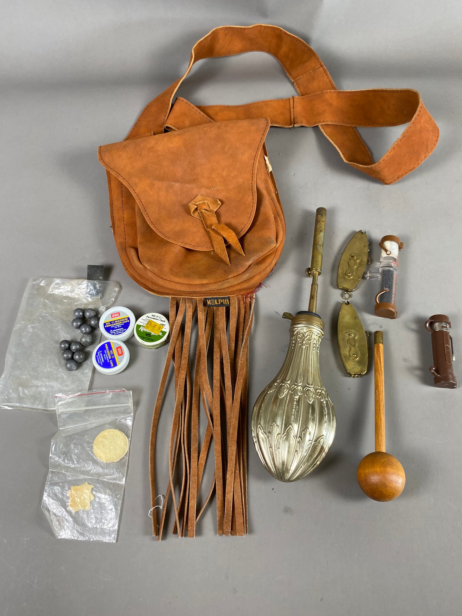 Kolpin Gunpowder Shell Bag, Gunpowder Horn Or Container, Musket Balls ...