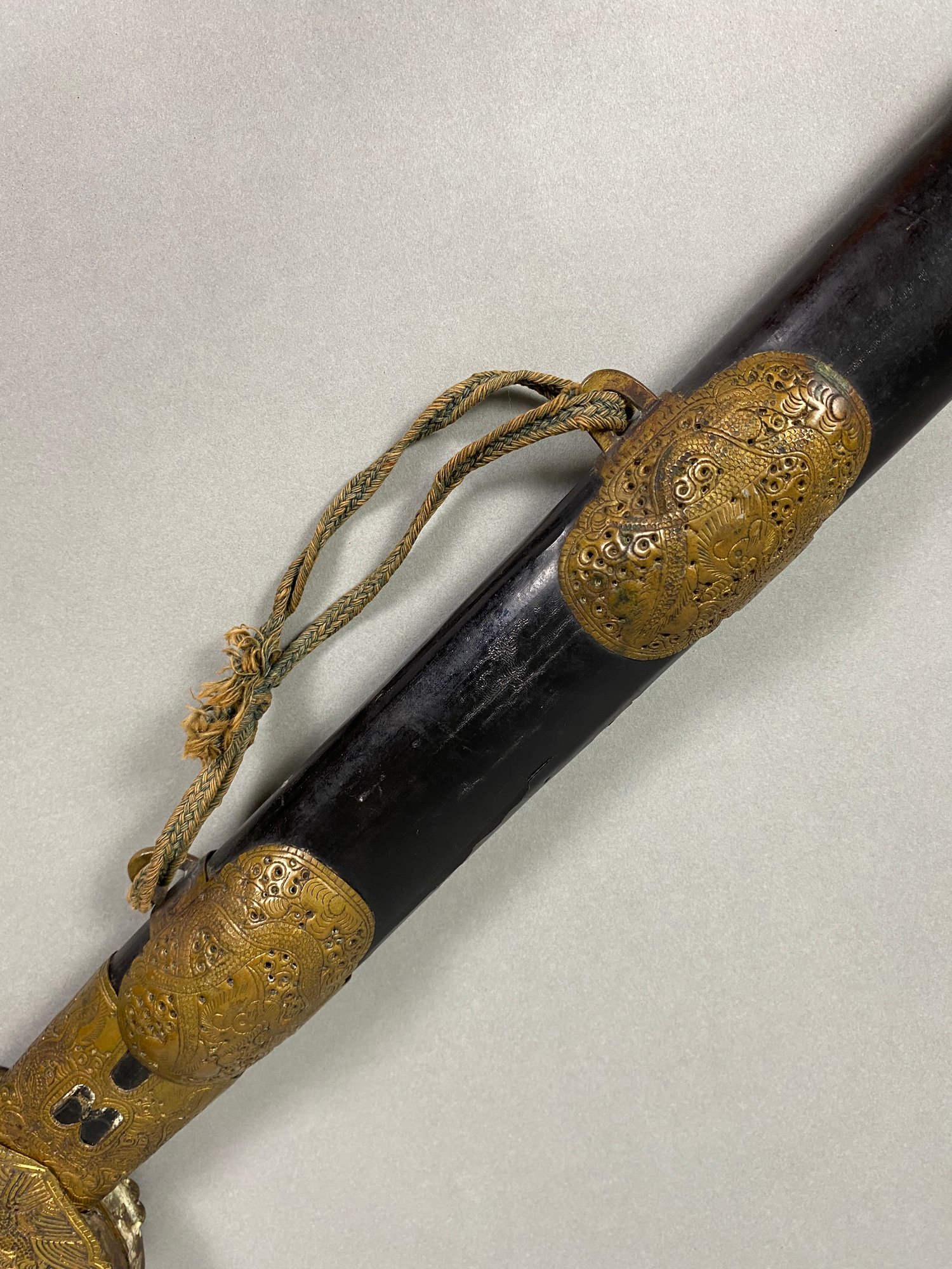 Antique Chinese Double Sword Or Shuangjian In Single Scabbard, Late ...