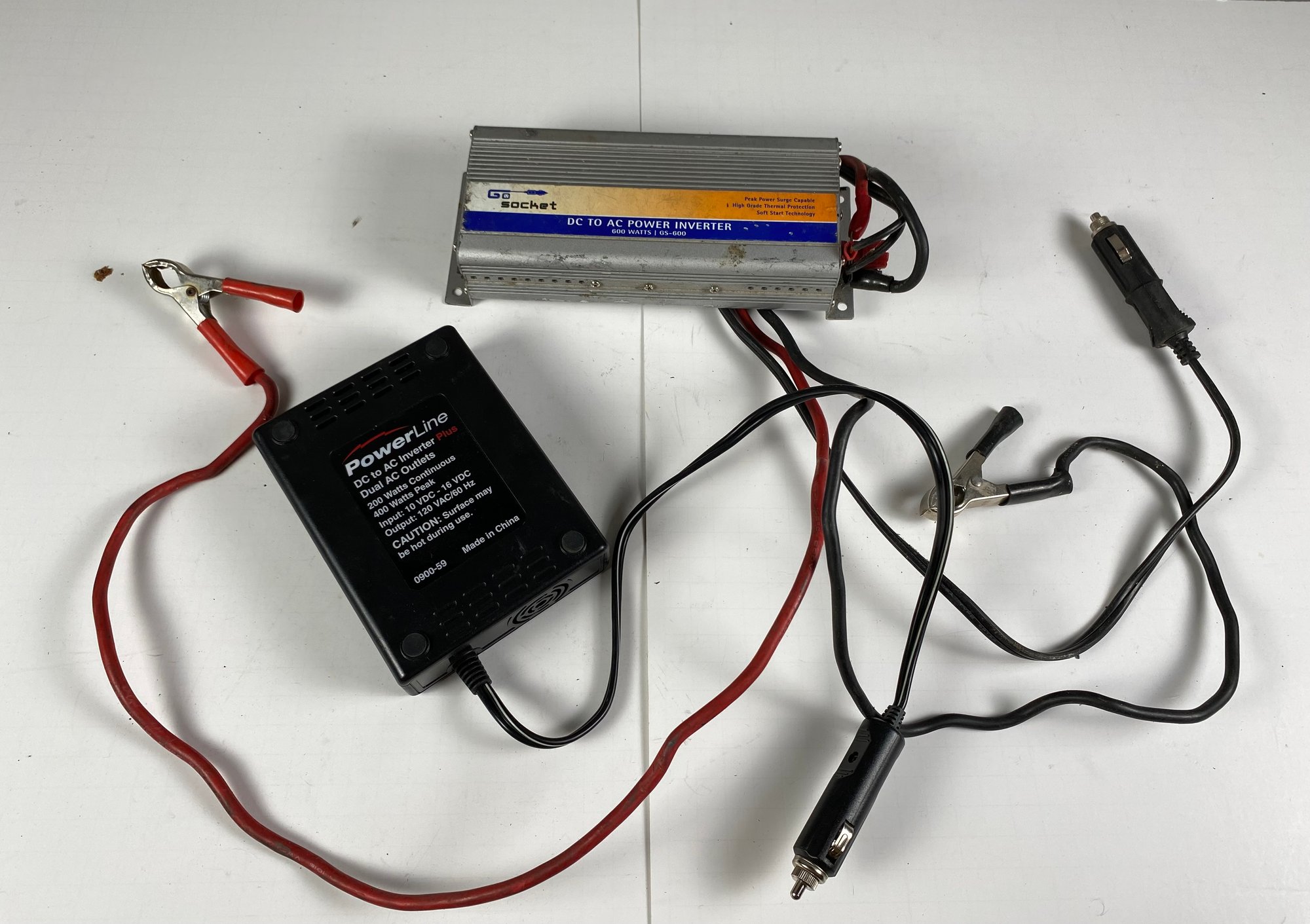 Pair Of AC To DC Inverters, PowerLine & Go Socket Brands #3531 ...