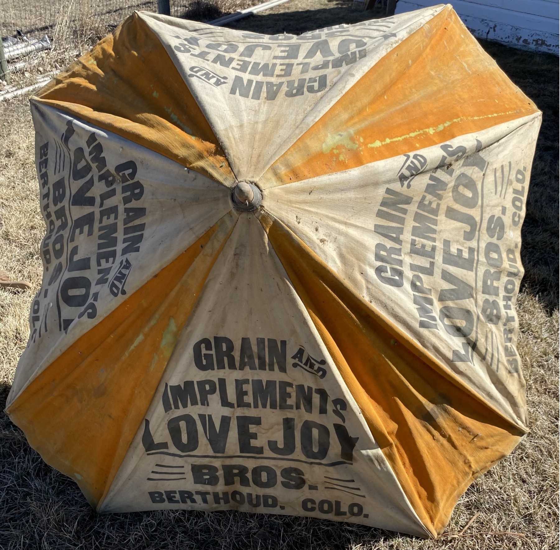 Vintage Tractor Umbrella Grain And Implements, Lovejoy Brothers ...