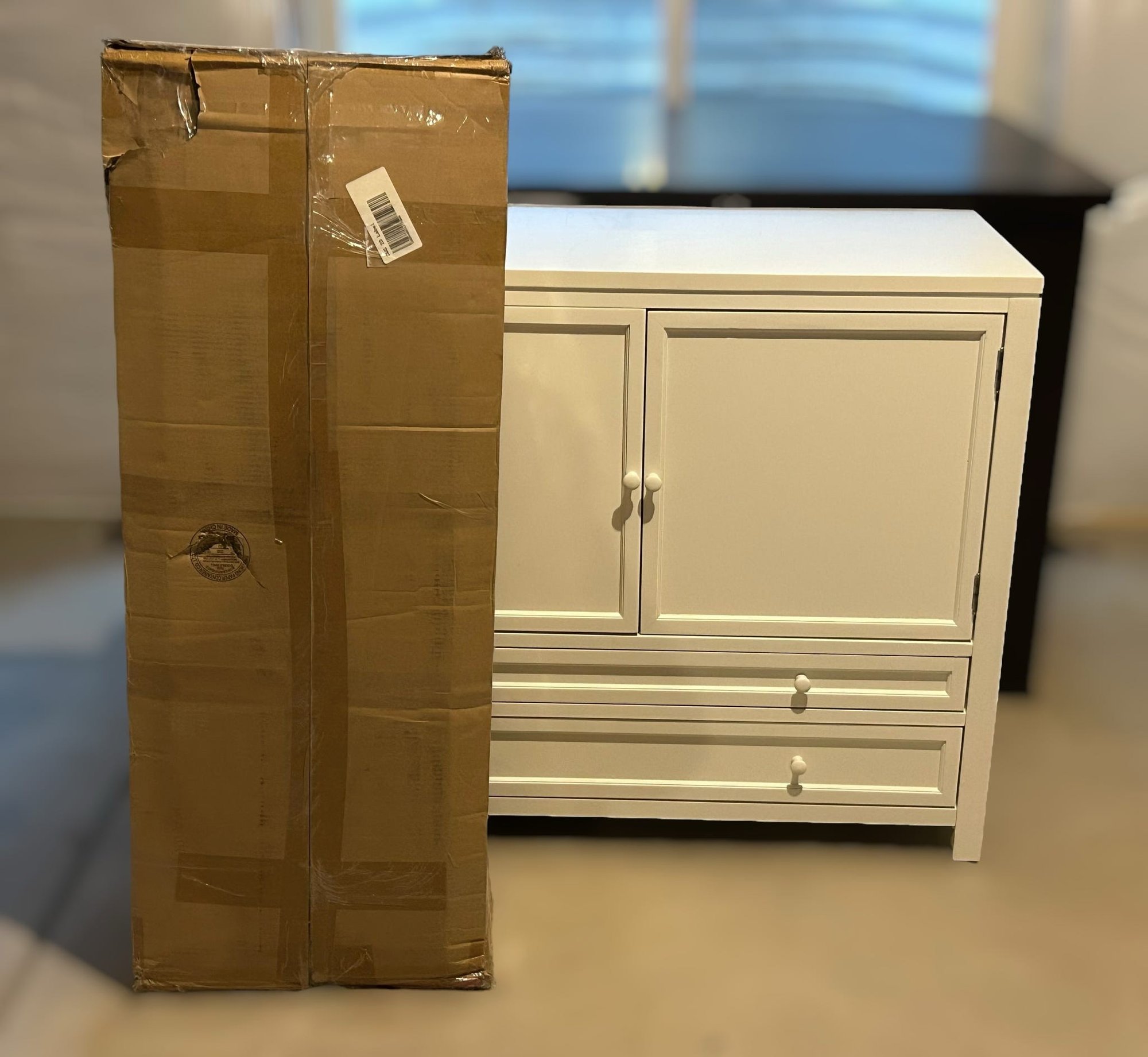 Home Decorators Collection 2 Door 2 Drawer Storage Cabinet W/ Boxed ...