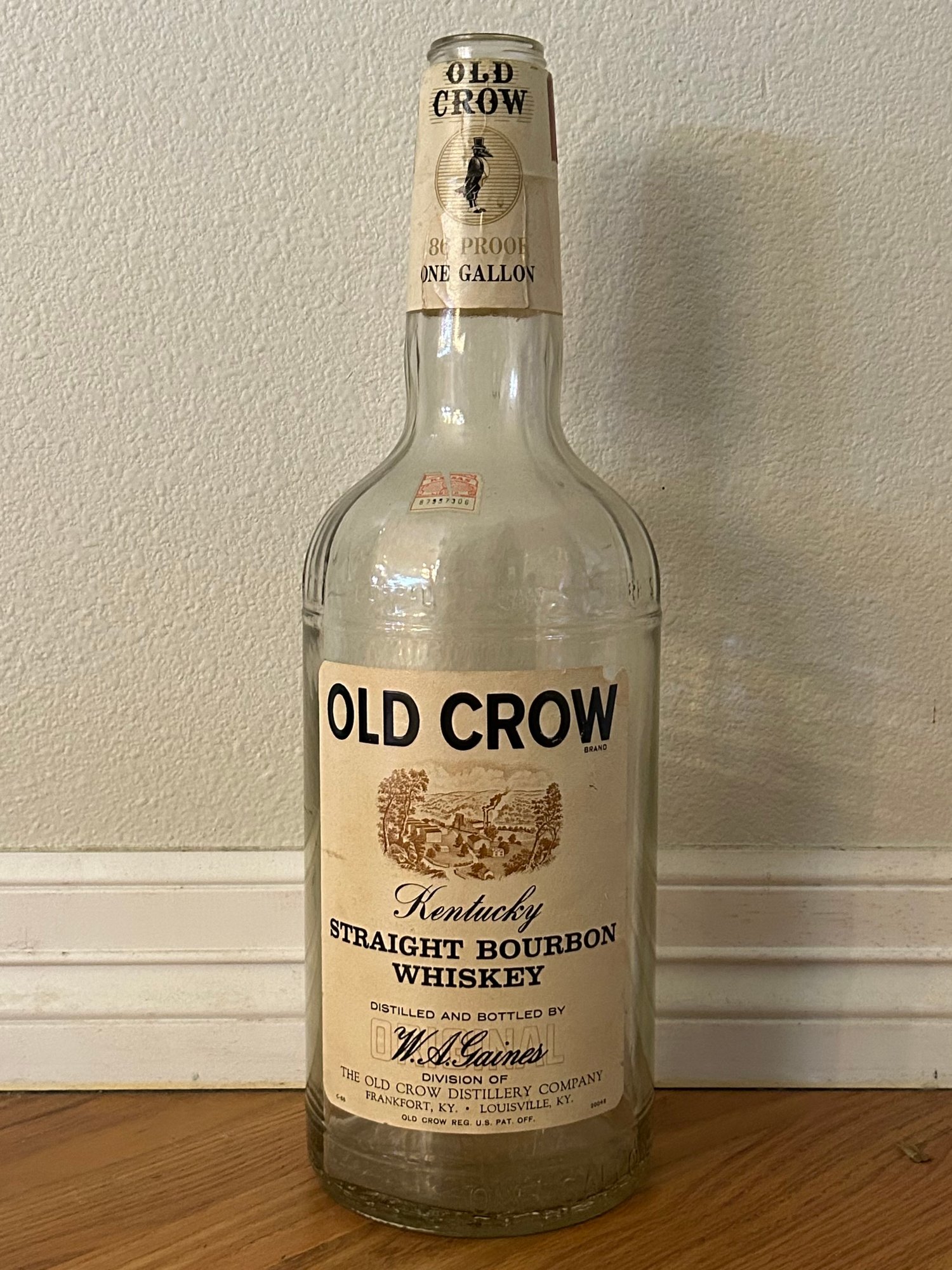 Oversized 1960s Old Crow Distillery Bourbon Whiskey Bottle #19846 ...