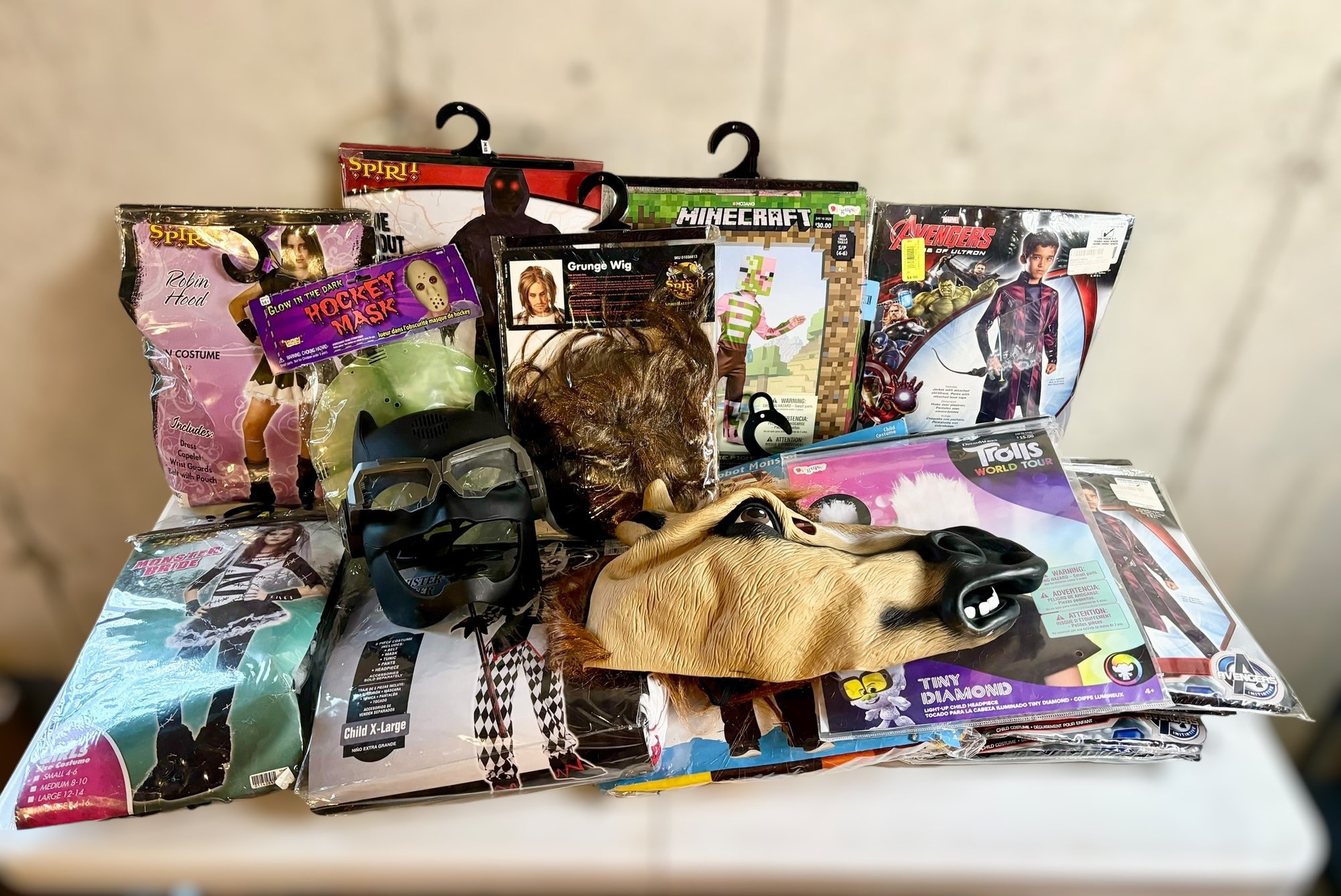 Large Assortment Of Halloween Costumes W/ Hawkeye, Phantom, Jester ...