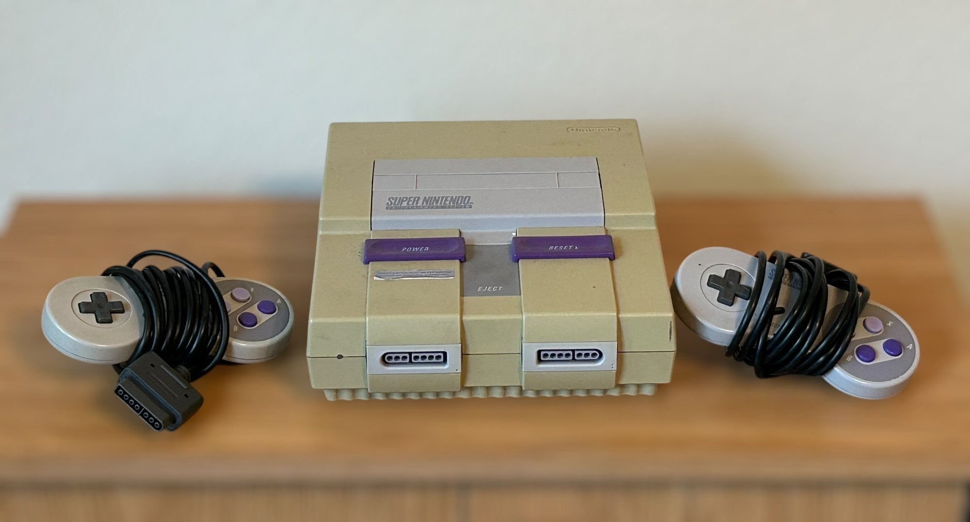 Original Nintendo Super NES Game Console W/ 2 Remote Controllers #22955 ...