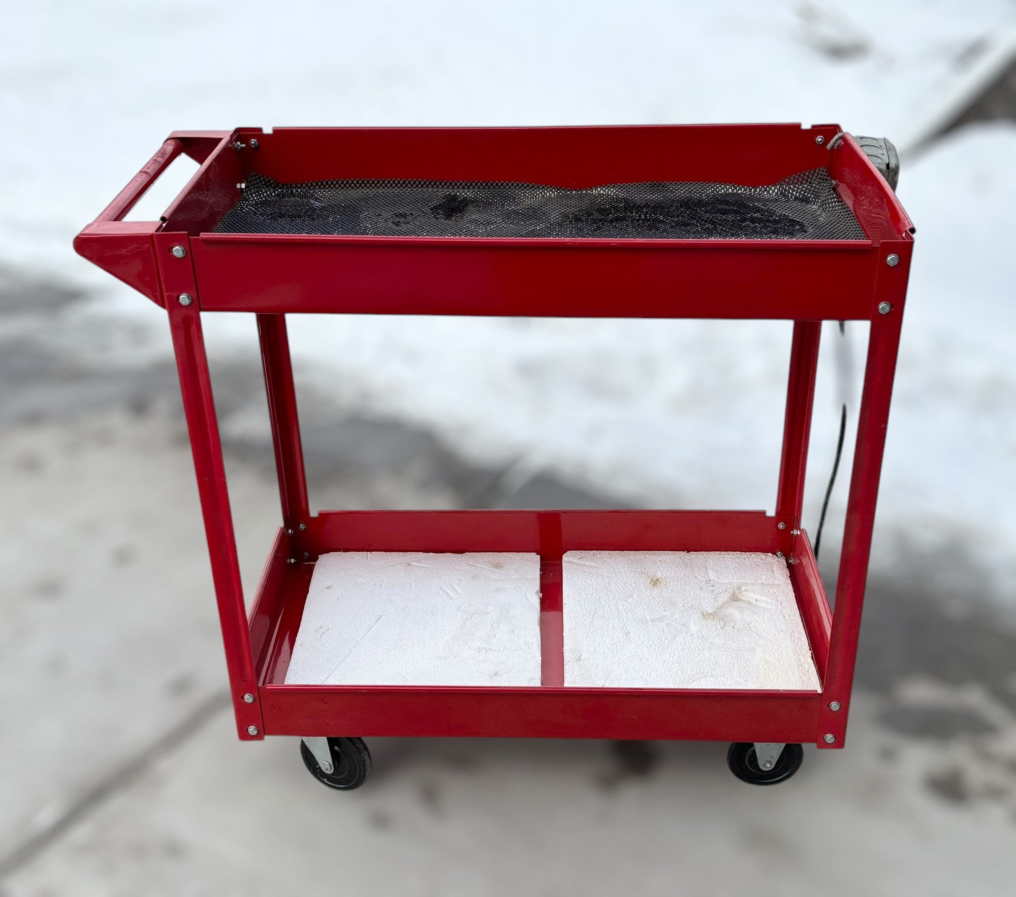 Heavy Duty Red Rolling Service Cart W/ Electrical Outlet #18317 ...