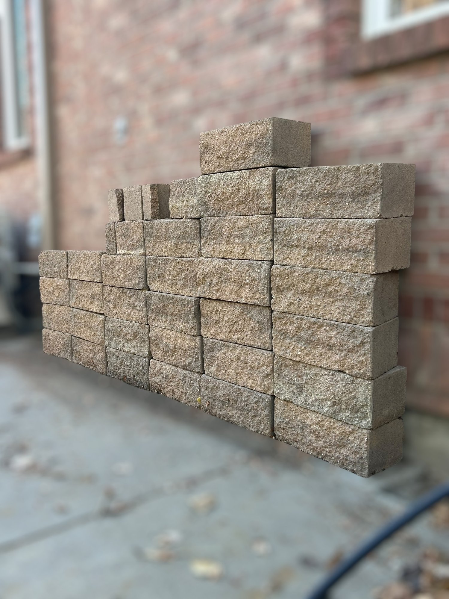 Collection Of Cinder Wall Block & Red Bricks #30841 | Auctionninja.com