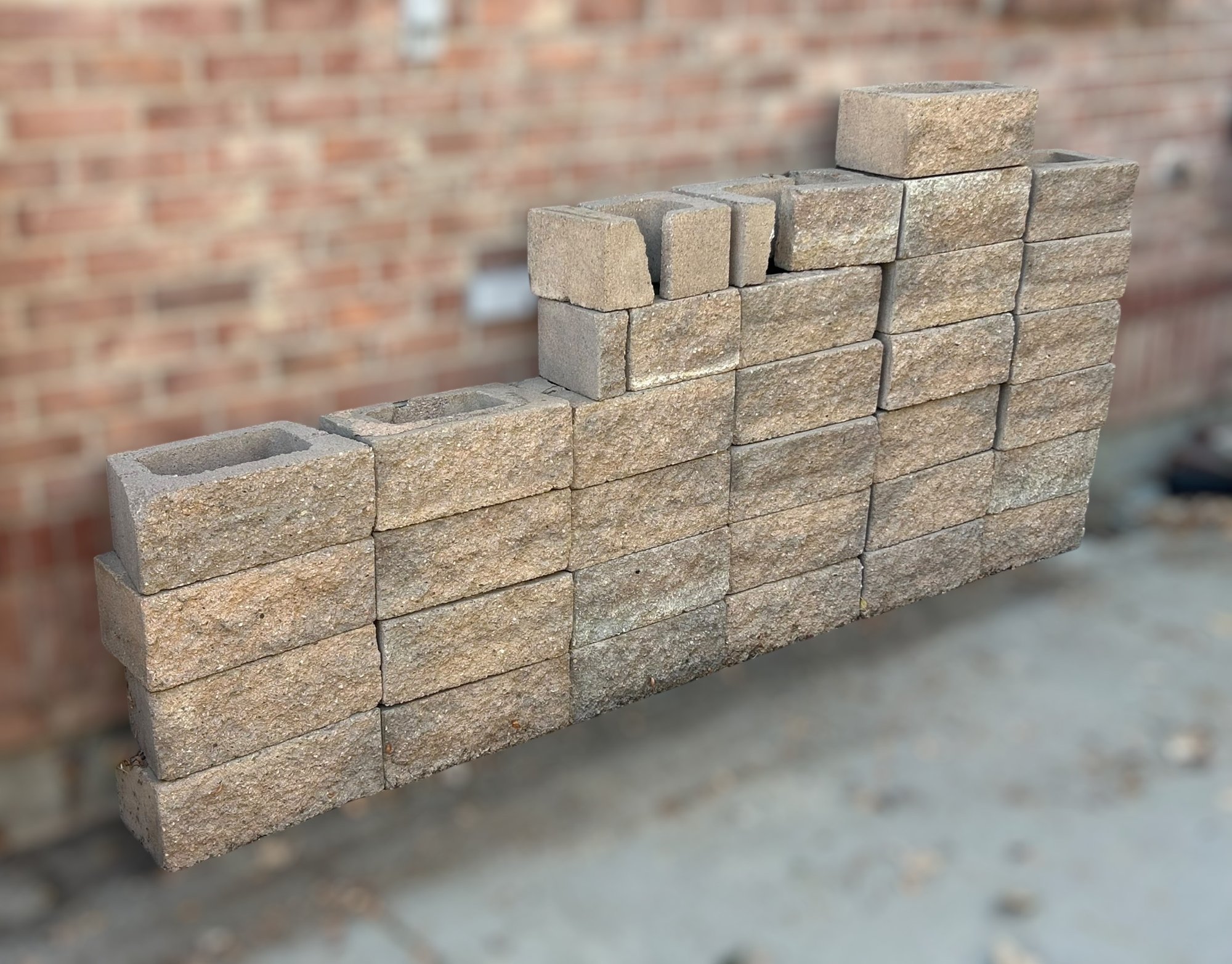 Collection Of Cinder Wall Block & Red Bricks #30841 | Auctionninja.com