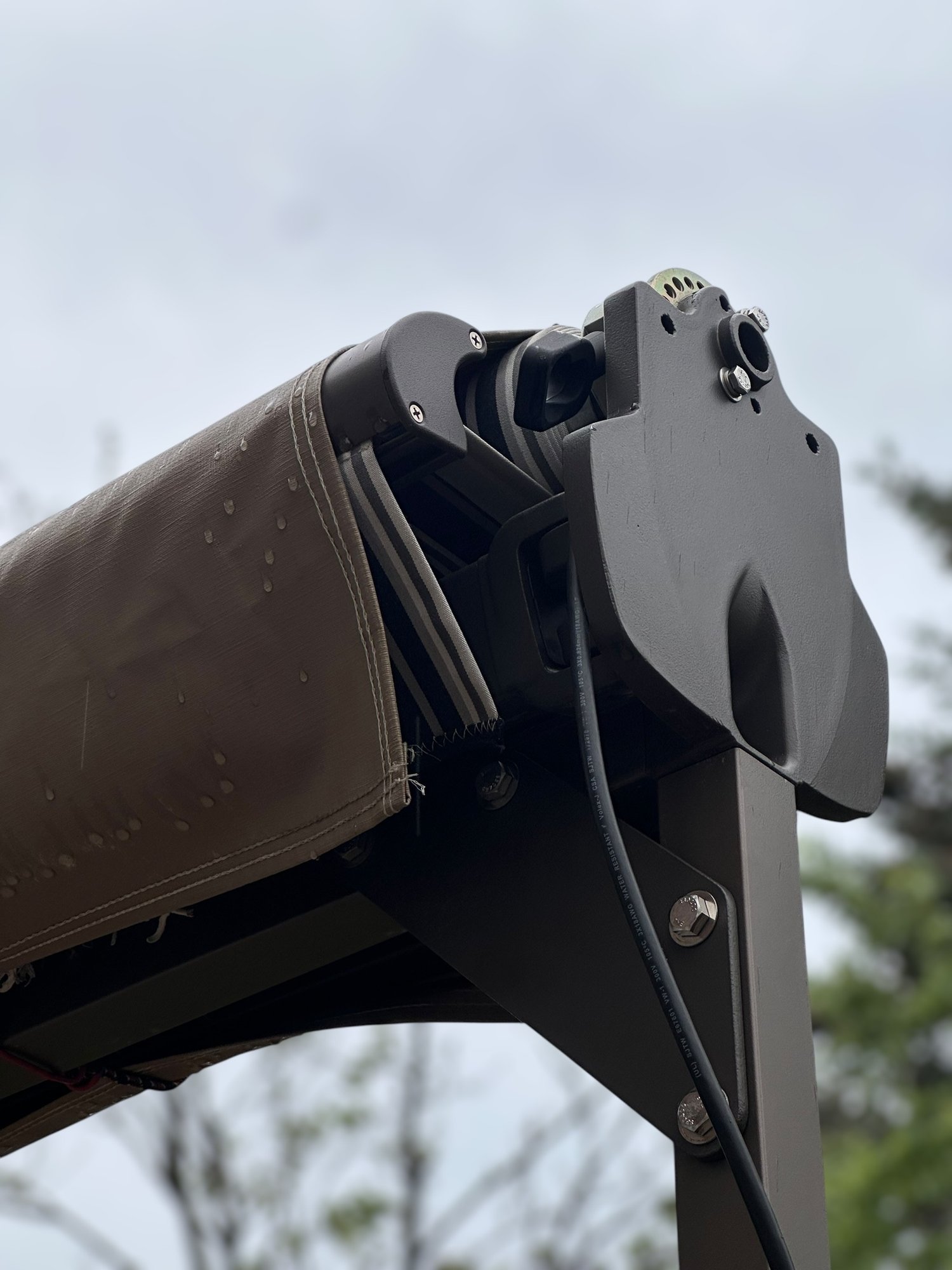 Sunsetter Oasis Freestanding Motorized Awning In Shade River Rock ...