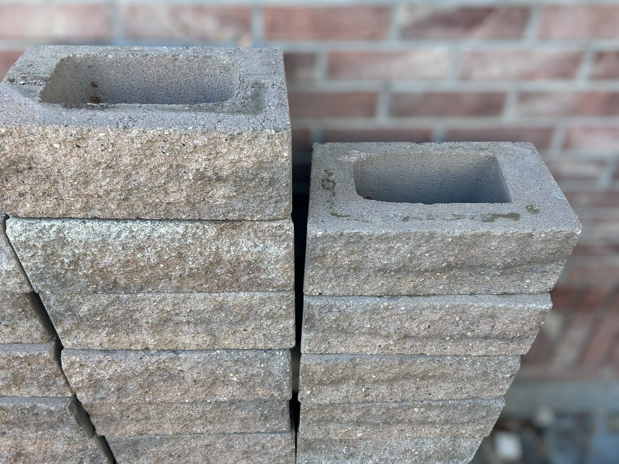 Collection Of Cinder Wall Block & Red Bricks #30841 | Auctionninja.com
