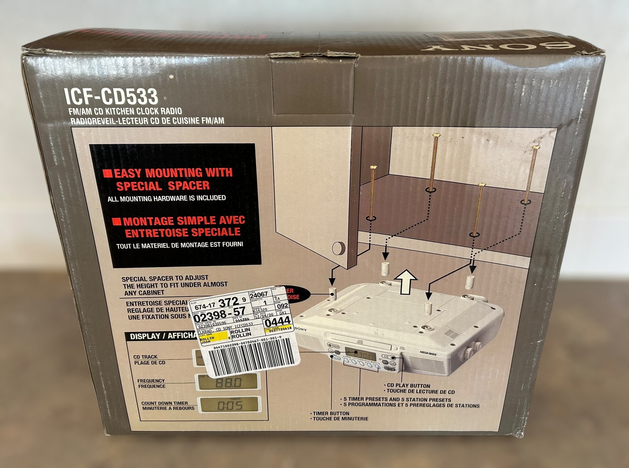 Sony FM/AM CD Kitchen Clock Radio ICF-CD533 #18479 | Auctionninja.com