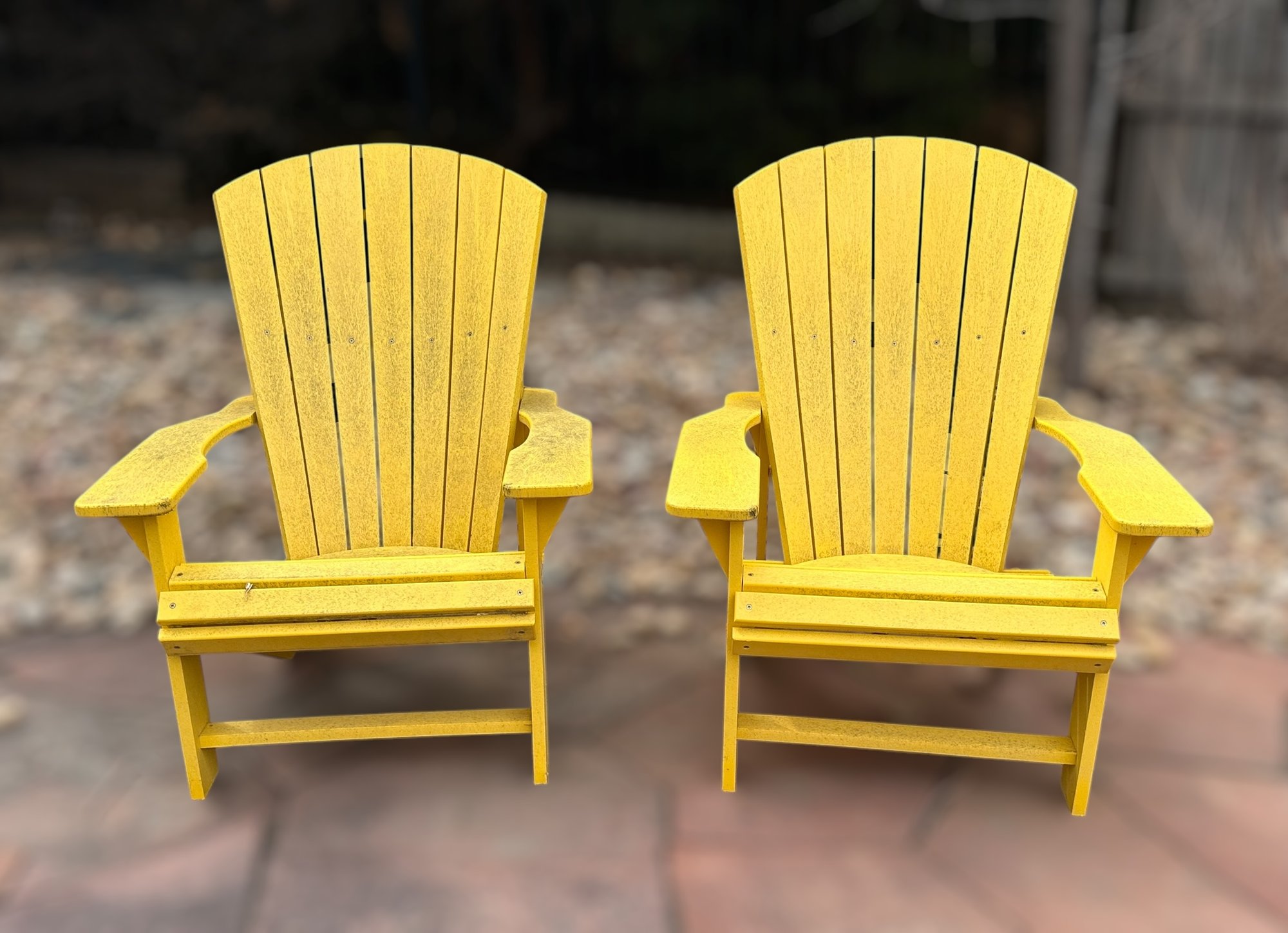 Bright Yellow Polywood Adirondack Chairs- Set Of 2 #20147 ...