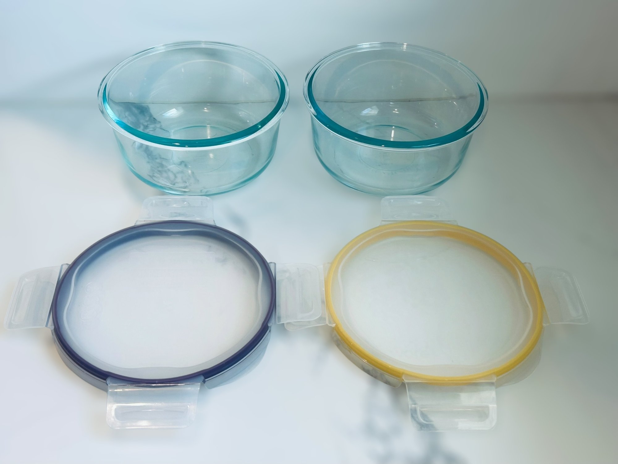 Lot Of Various Sized Clear Glass Pyrex Bowls & Pyrex Snapware W/ Lids ...