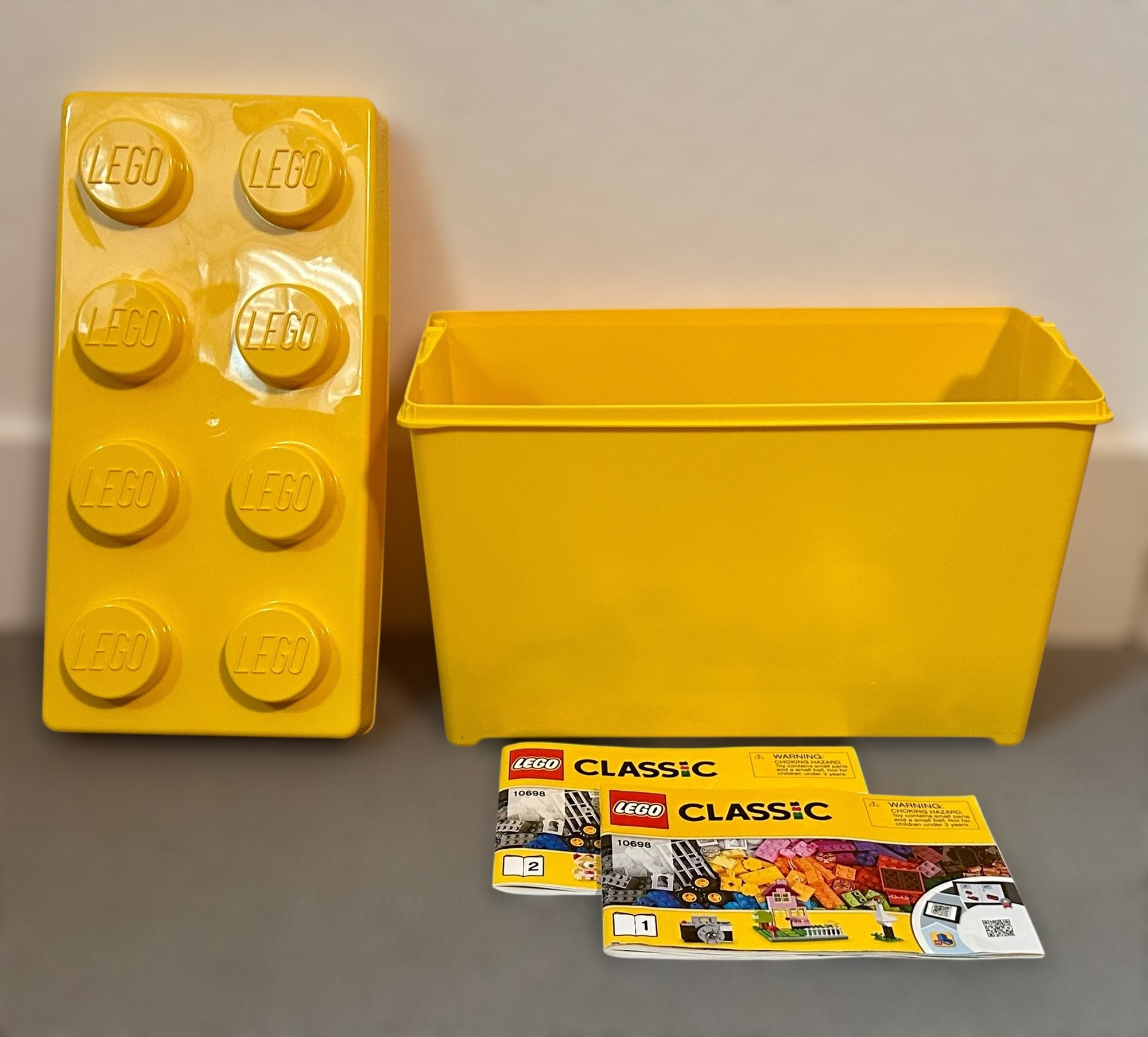 Classic Yellow Lego Bin W/ Legos And Instruction Manuels #24273 ...