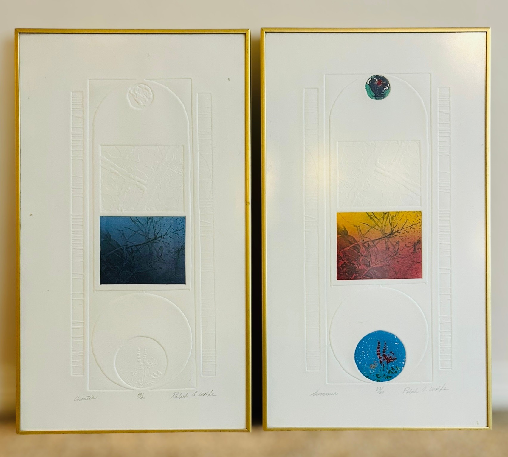 Wonderful Framed Artwork Summer & Winter Numbered & Signed By Ralph A ...