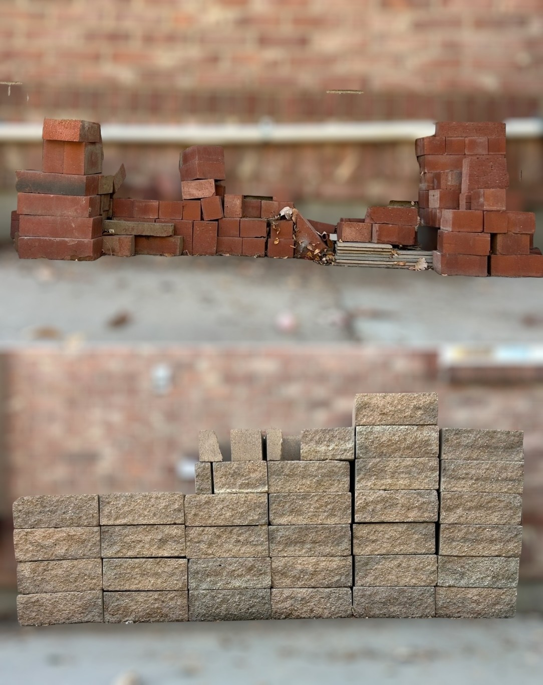 Collection Of Cinder Wall Block & Red Bricks #30841 | Auctionninja.com