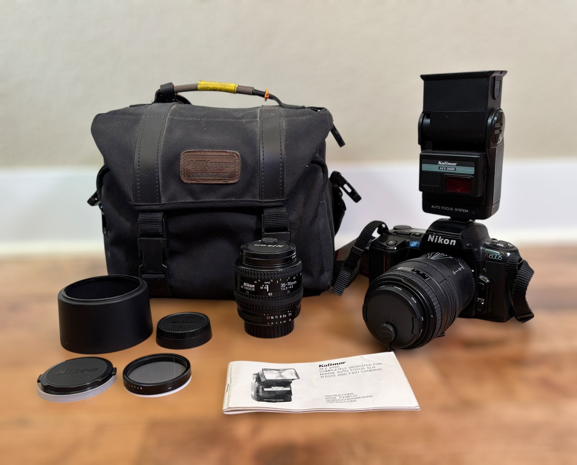 Nikon N6006 AF SLR Film Camera W/ Kalimar AFZ 2020 Auto Focus System ...