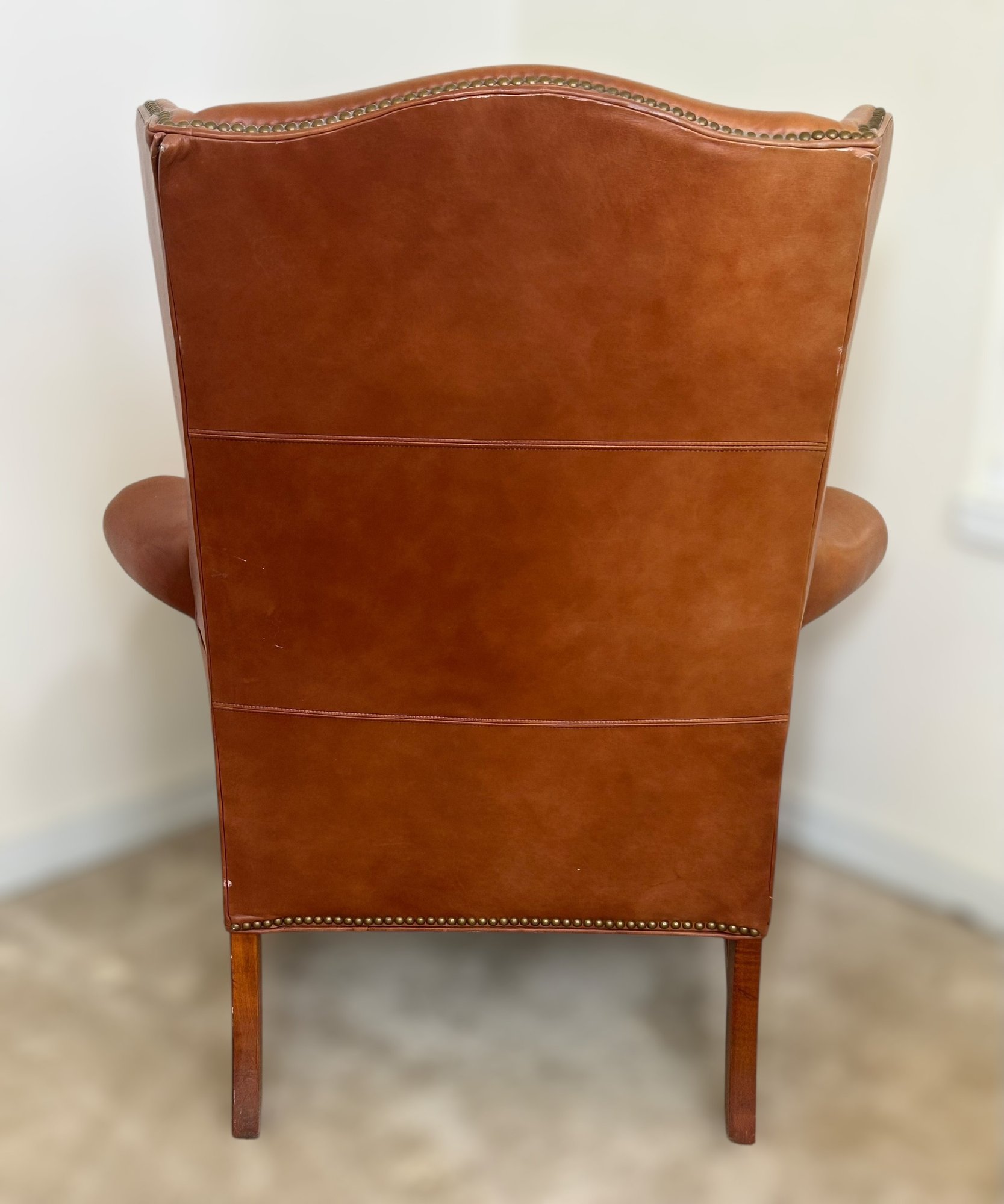 Sam Moore Furniture Georgian Style Leather Arm Chair W/ Brass Nailhead ...