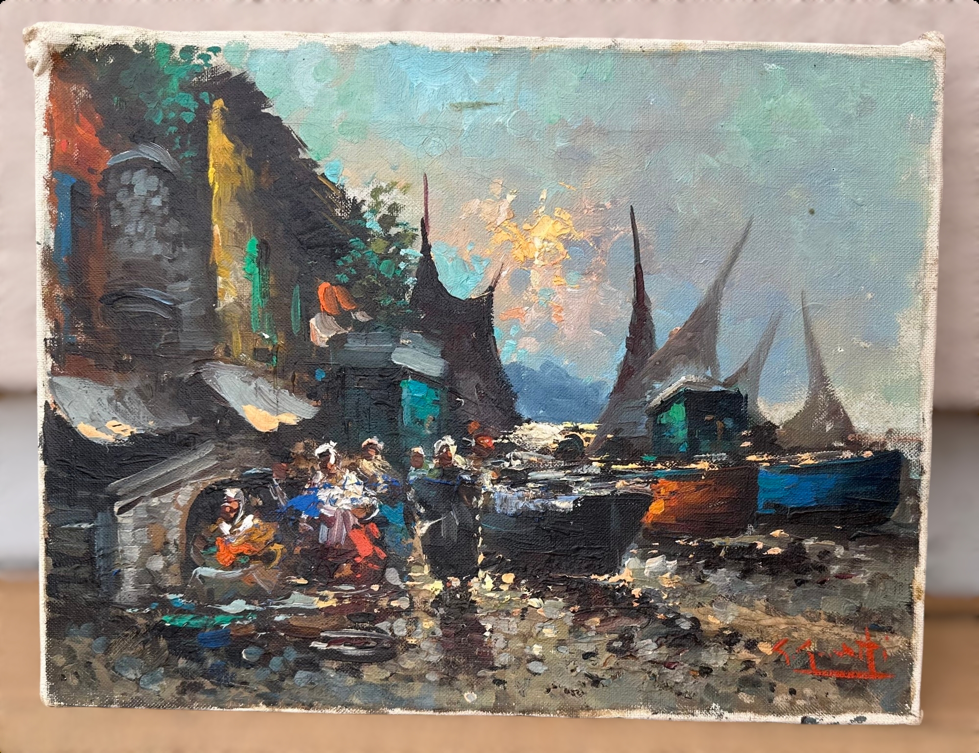 Giovanni Guidotti Coastal Scene Oil Painting #11784 | Auctionninja.com