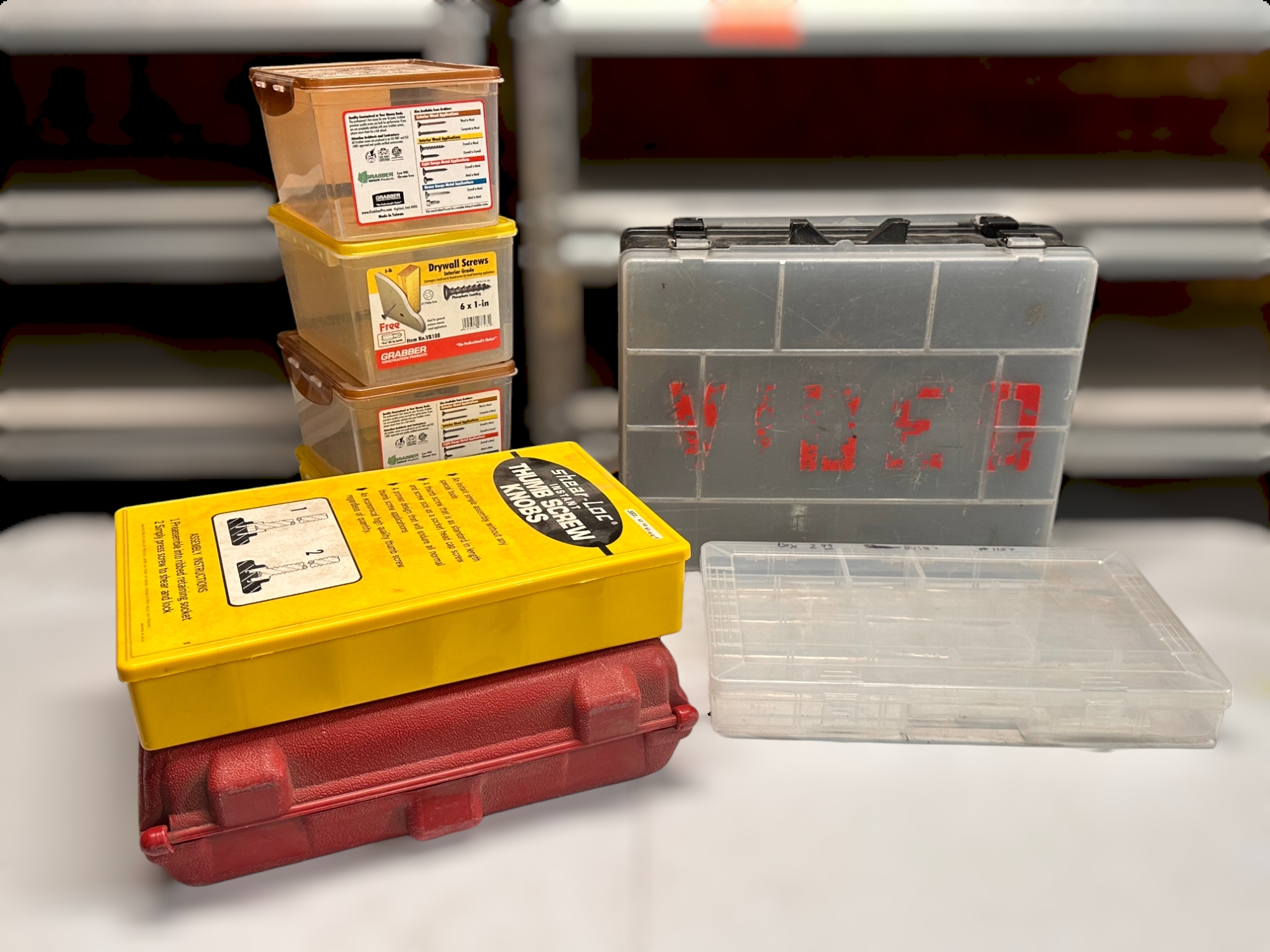 Multi Compartment Tool/parts Storage Boxes, Shear Loc Thumb Screw Knobs ...