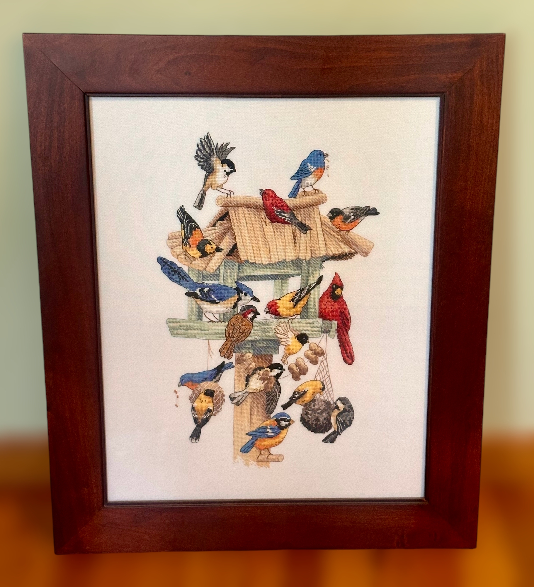 Feasting Frenzy By Marilee Caroll Cross Stitch In A Custom Frame #13186 ...