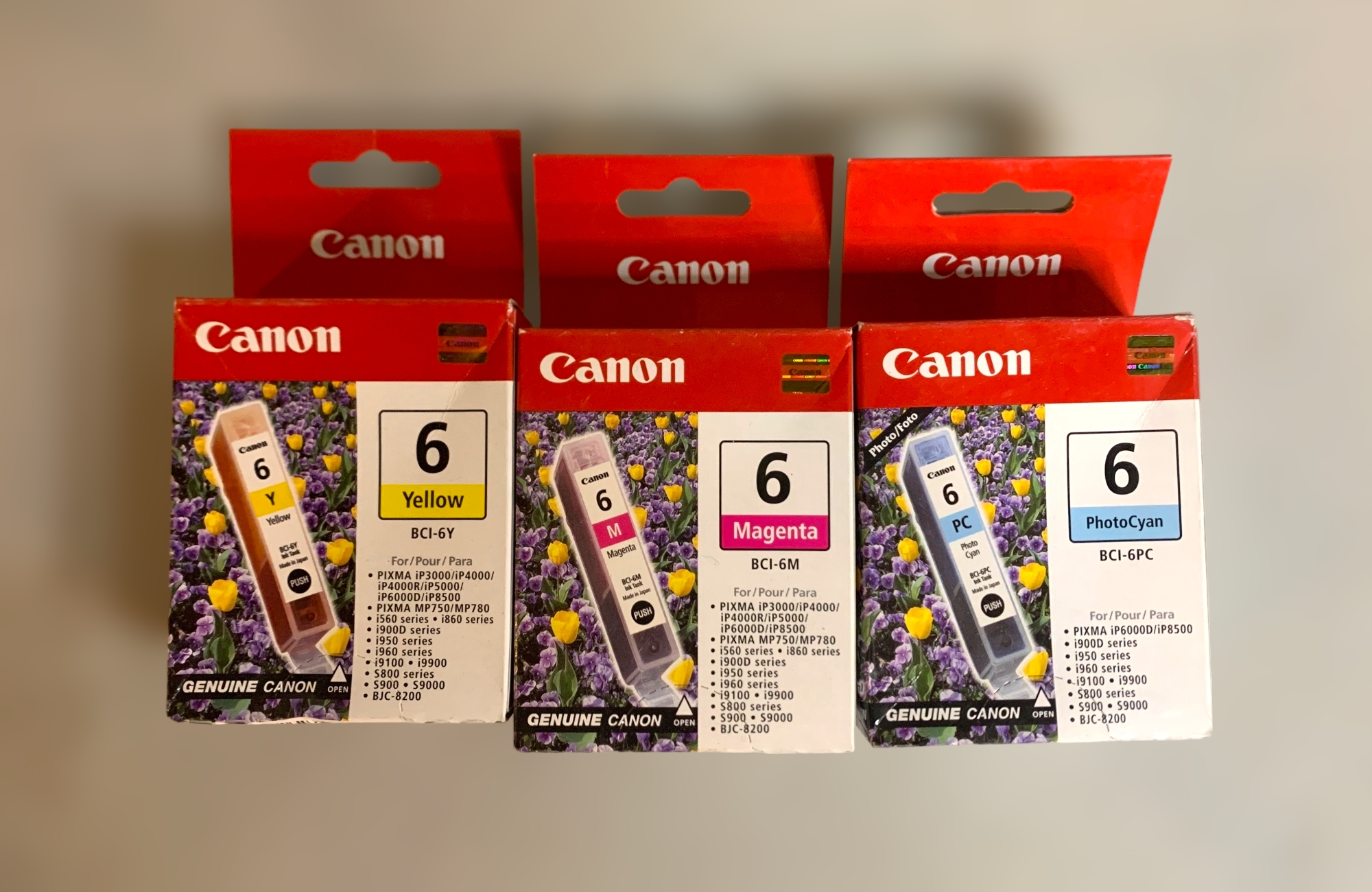 Canon 6 Ink Cartridge Replacements In Cyan, Magenta And Yellow #13439 ...