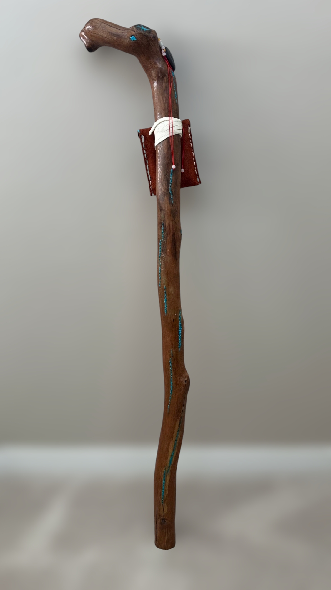 Stunning Native American Walking Staff With Turquoise Colored Stone ...