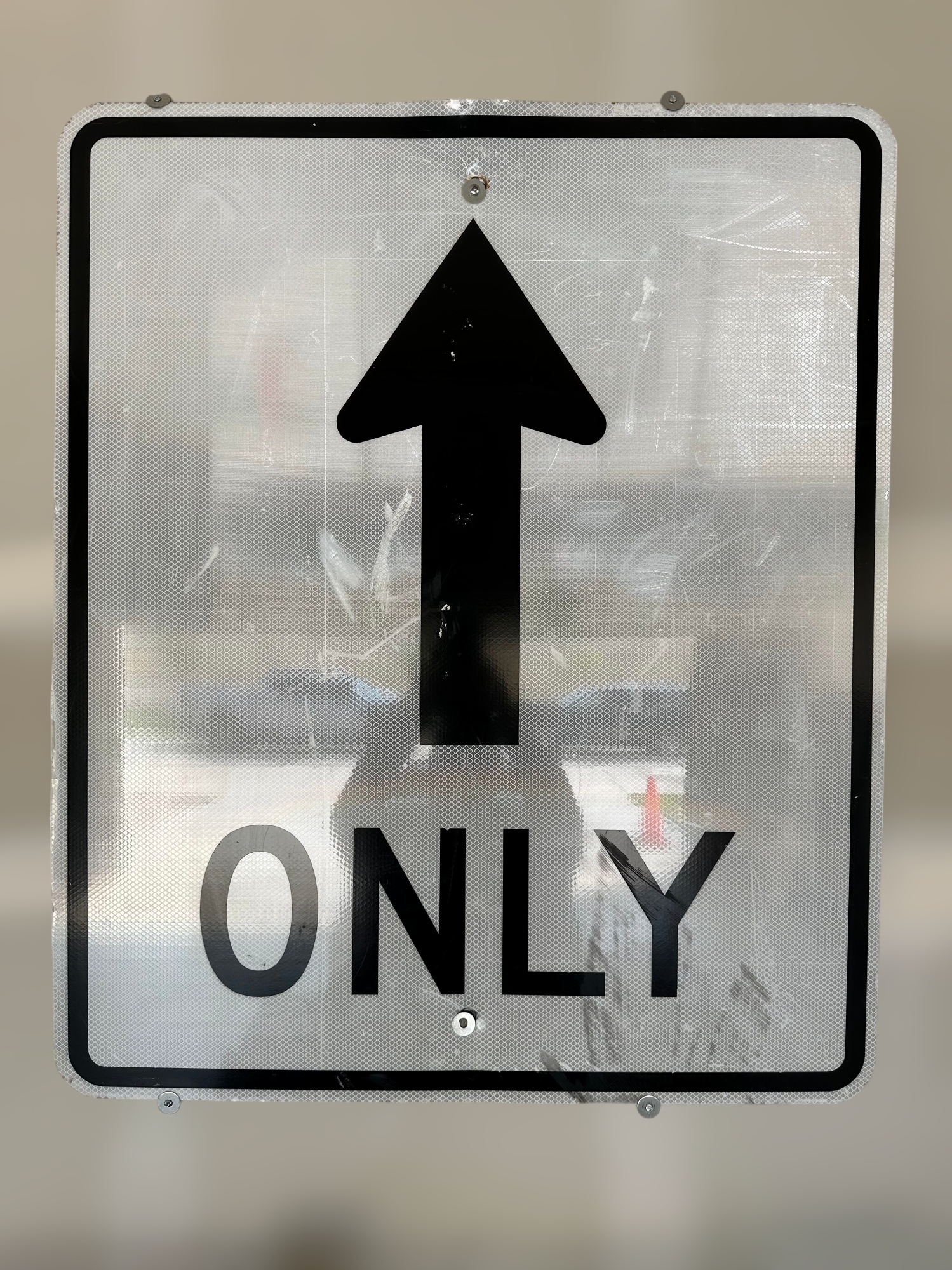 Reflective Straight Ahead Only Sign #15486 | Auctionninja.com
