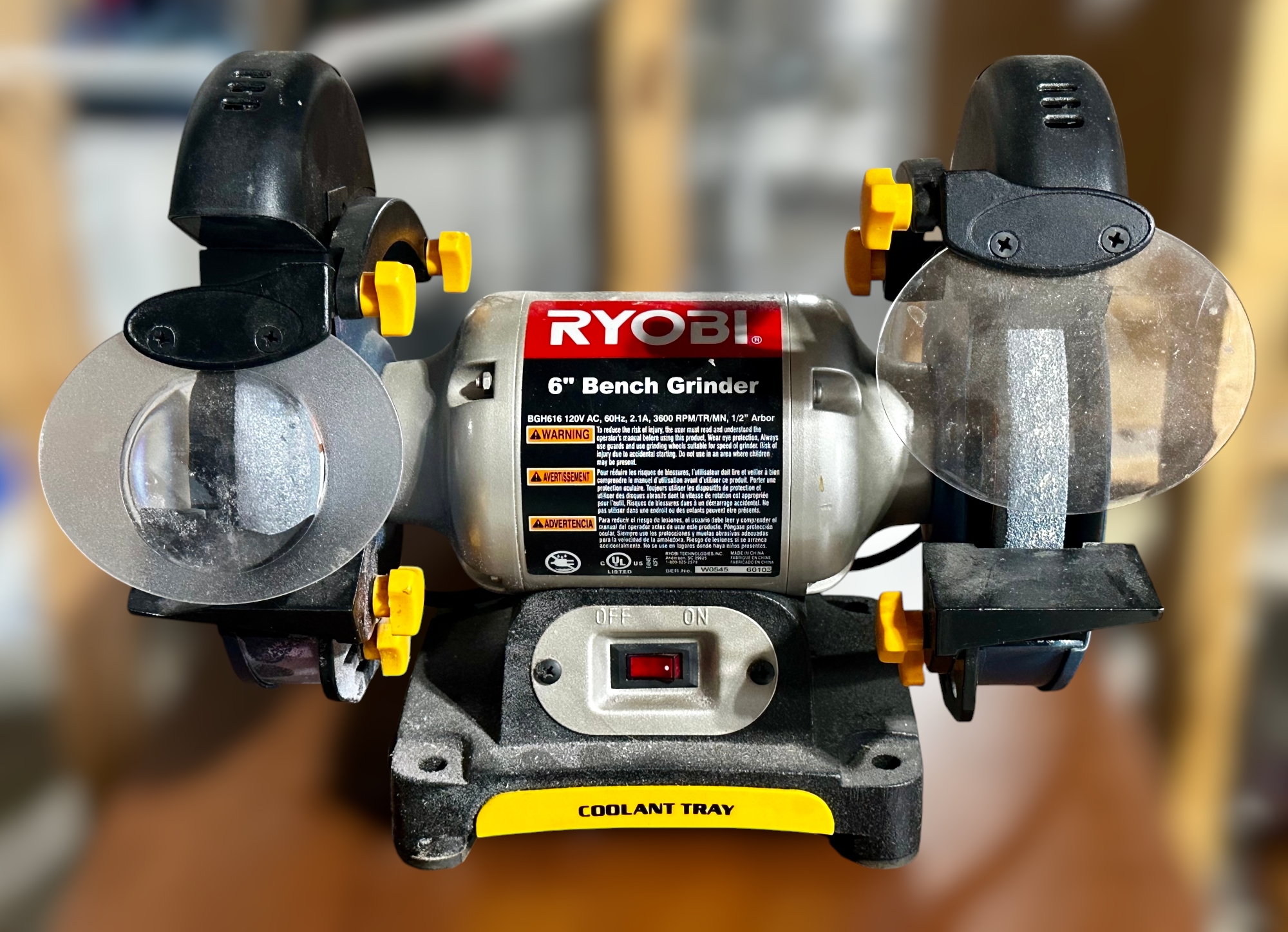 Ryobi 6" Bench Grinder W/ Coolant Tray BGH616 #16957 | Auctionninja.com