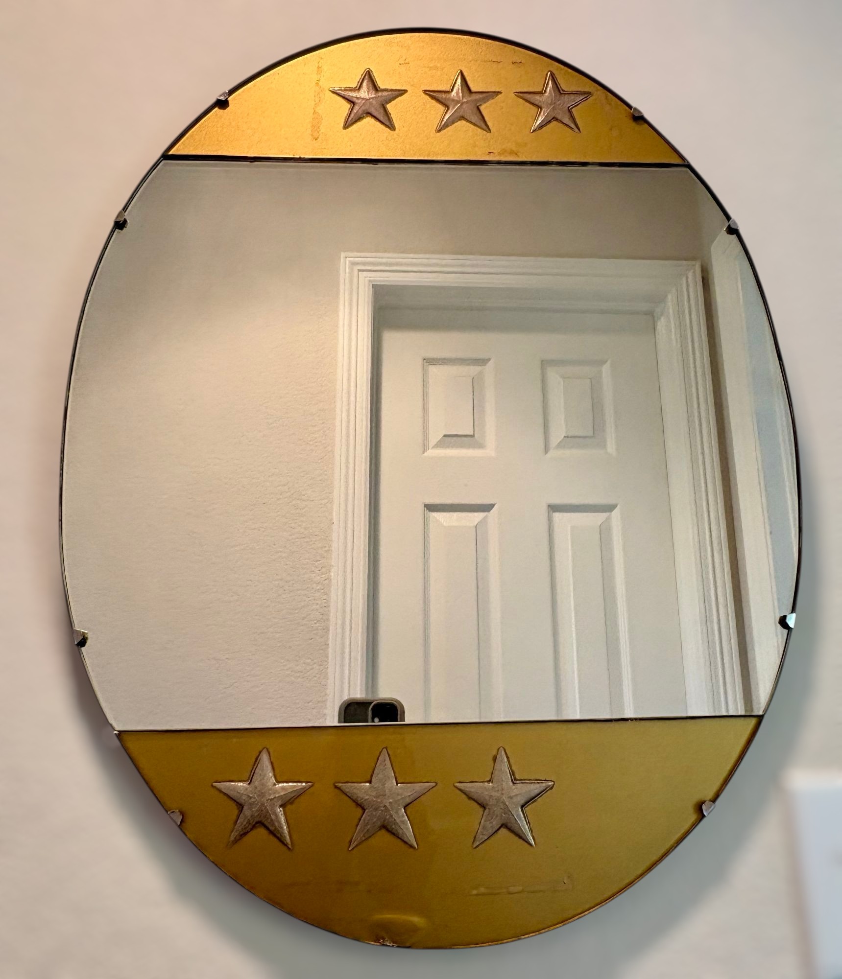Vintage Gold Civil Stars Frameless Mirror #23054 | Auctionninja.com