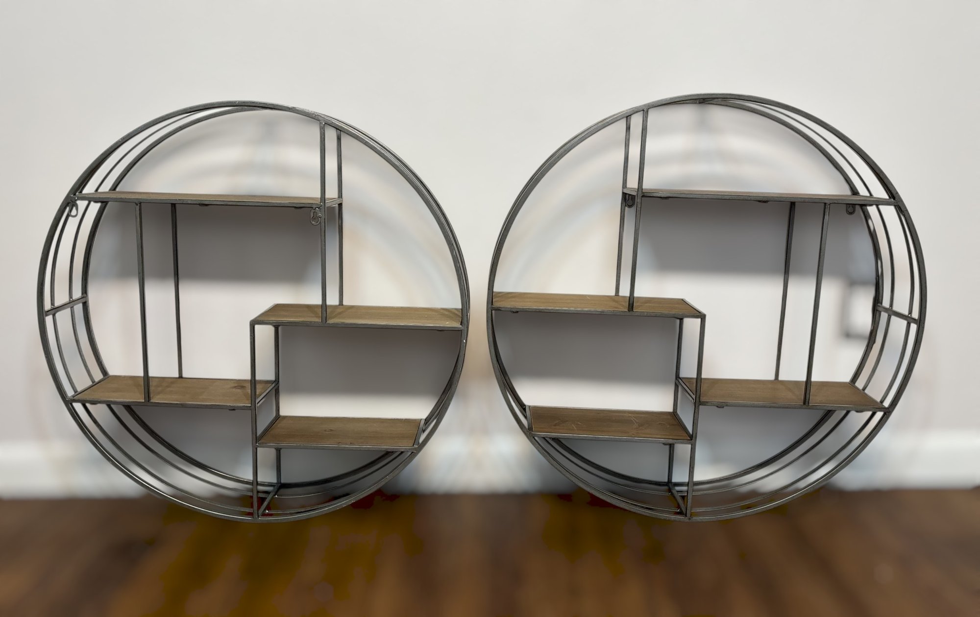 Modern Industrial Style Circular Wall Mount Shelves - Lot Of 2 #24510 ...