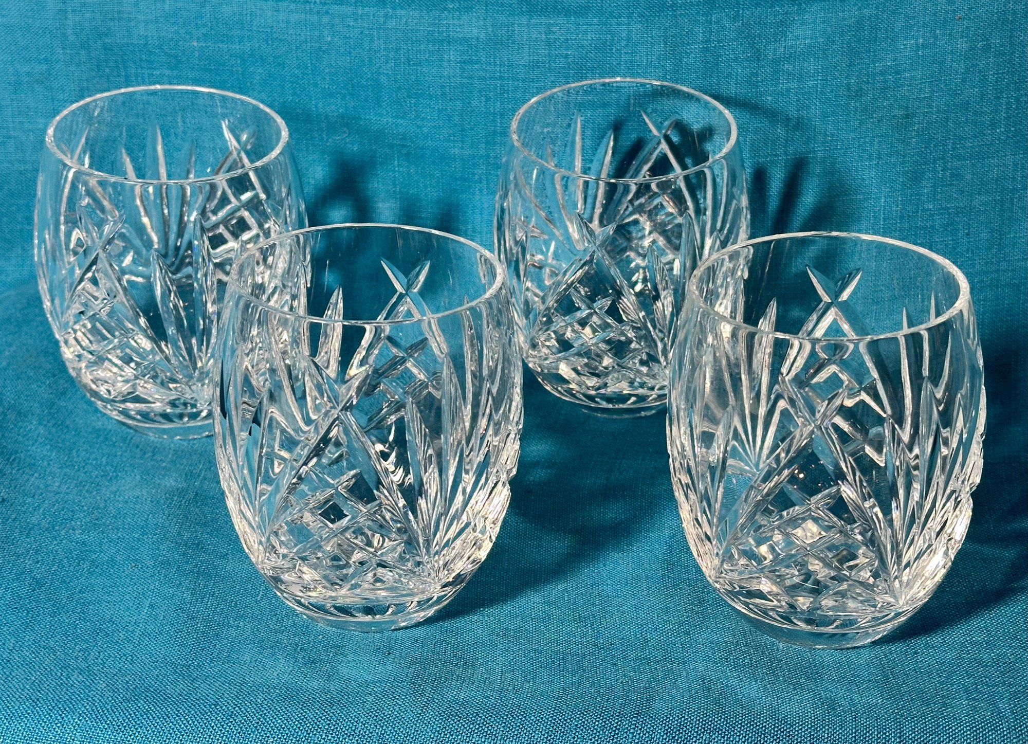 Set Of 4 Nova Scotian Crystal Barrel Tumblers #3108 | Auctionninja.com