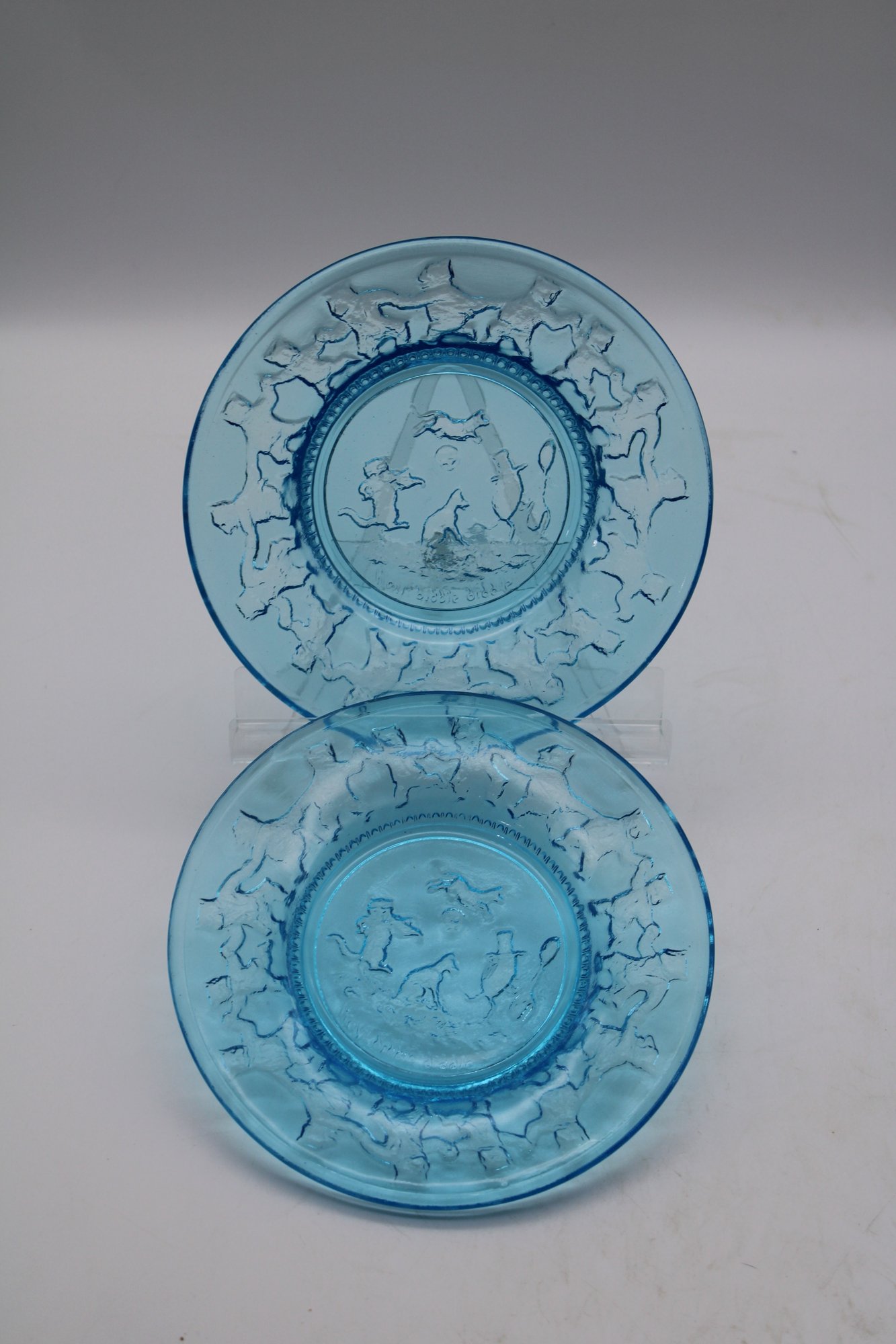 TIARA Exclusive Pressed Glass Child's Plate "Hey Diddle Diddle" Nursery ...