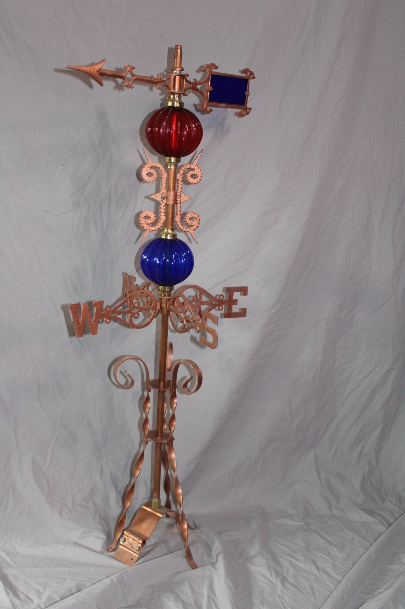 Handcrafted Copper And Glass Weather Vane With Twisted Base #7812 ...