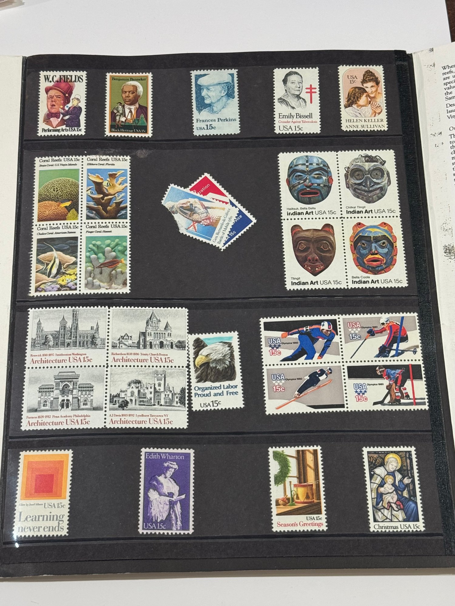 1980 USPS Commemorative Stamp Set - Mint Condition, Special Collection ...