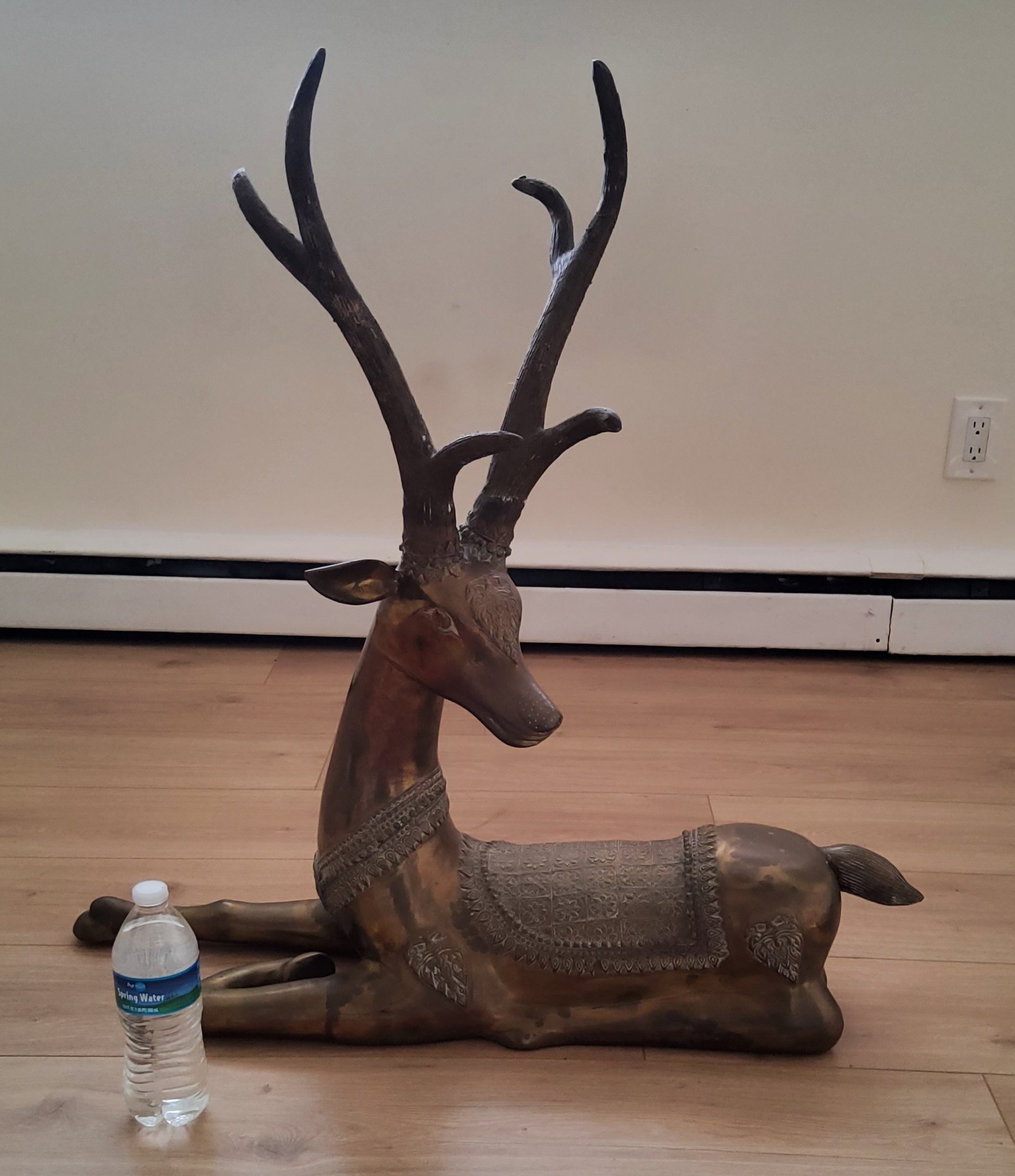 Large Mid 20th Century Sarreid Brass Metal Sitting Dear Statue #3944 ...