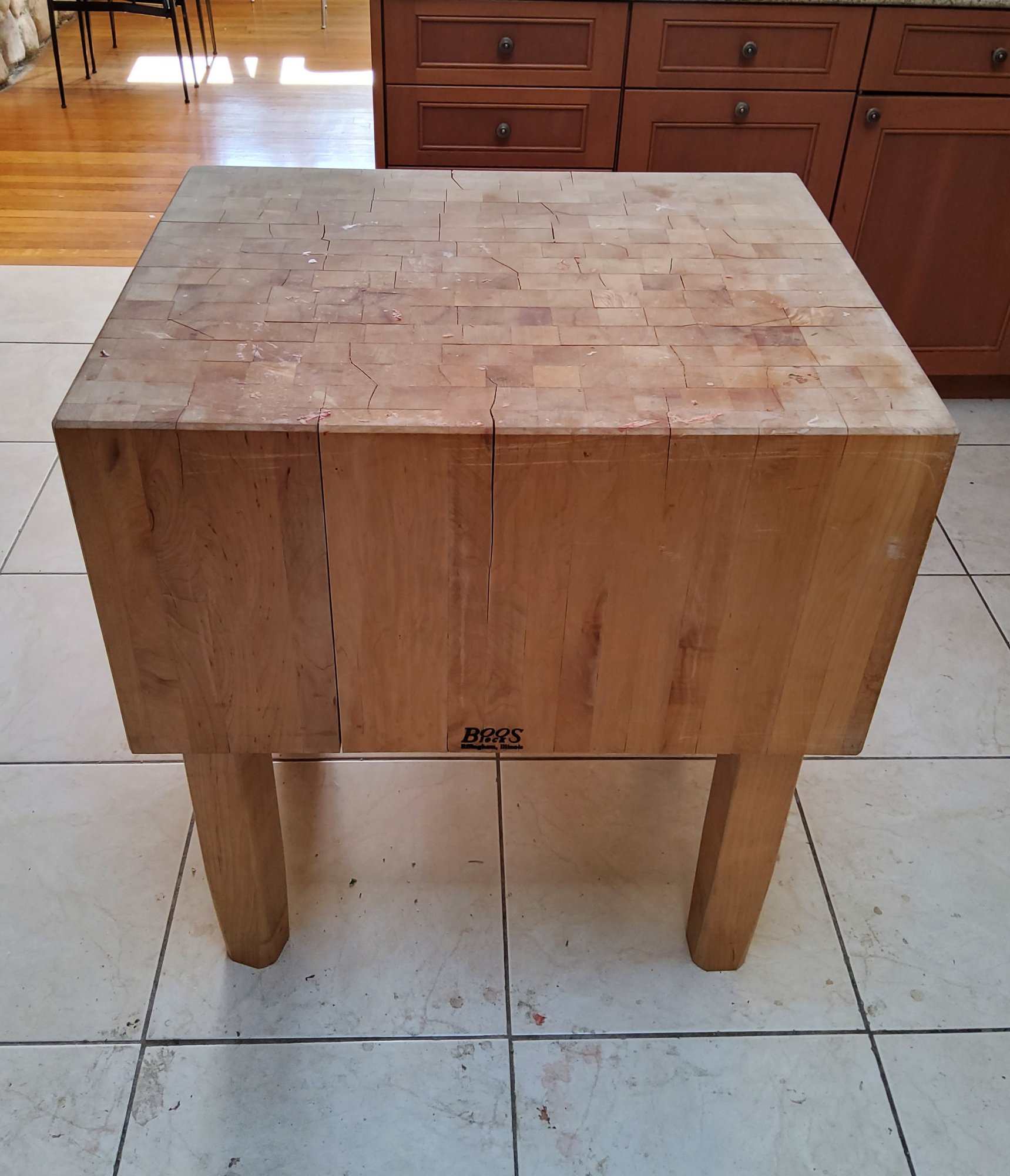 Large Boos Blocks Maple Solid Grain Butcher Block Table #3953 ...