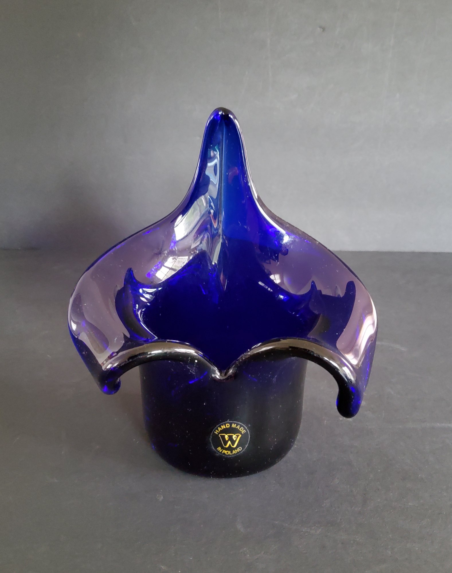 Cobalt Blue Jack In The Pulpit Handblown Vase #4072 | Auctionninja.com